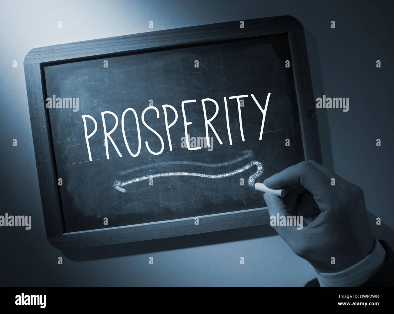 Hand writing Prosperity on chalkboard Stock Photo - Alamy