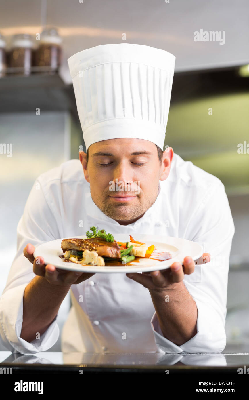 Cook food eyes closed man hi-res stock photography and images - Alamy