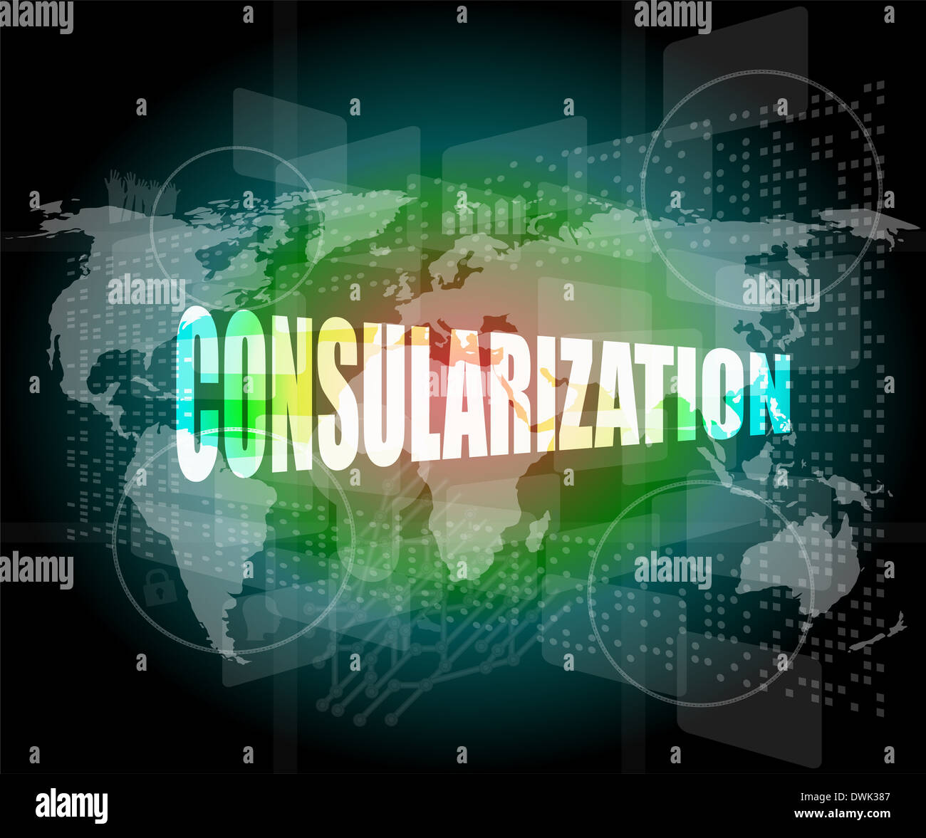 consularization word on business digital touch screen Stock Photo - Alamy
