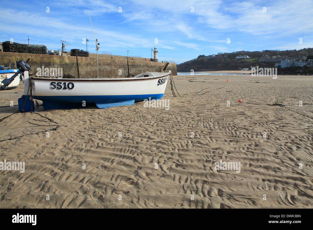 St Ives spring harbour view, West Cornwall, England, UK Stock Photo - Alamy