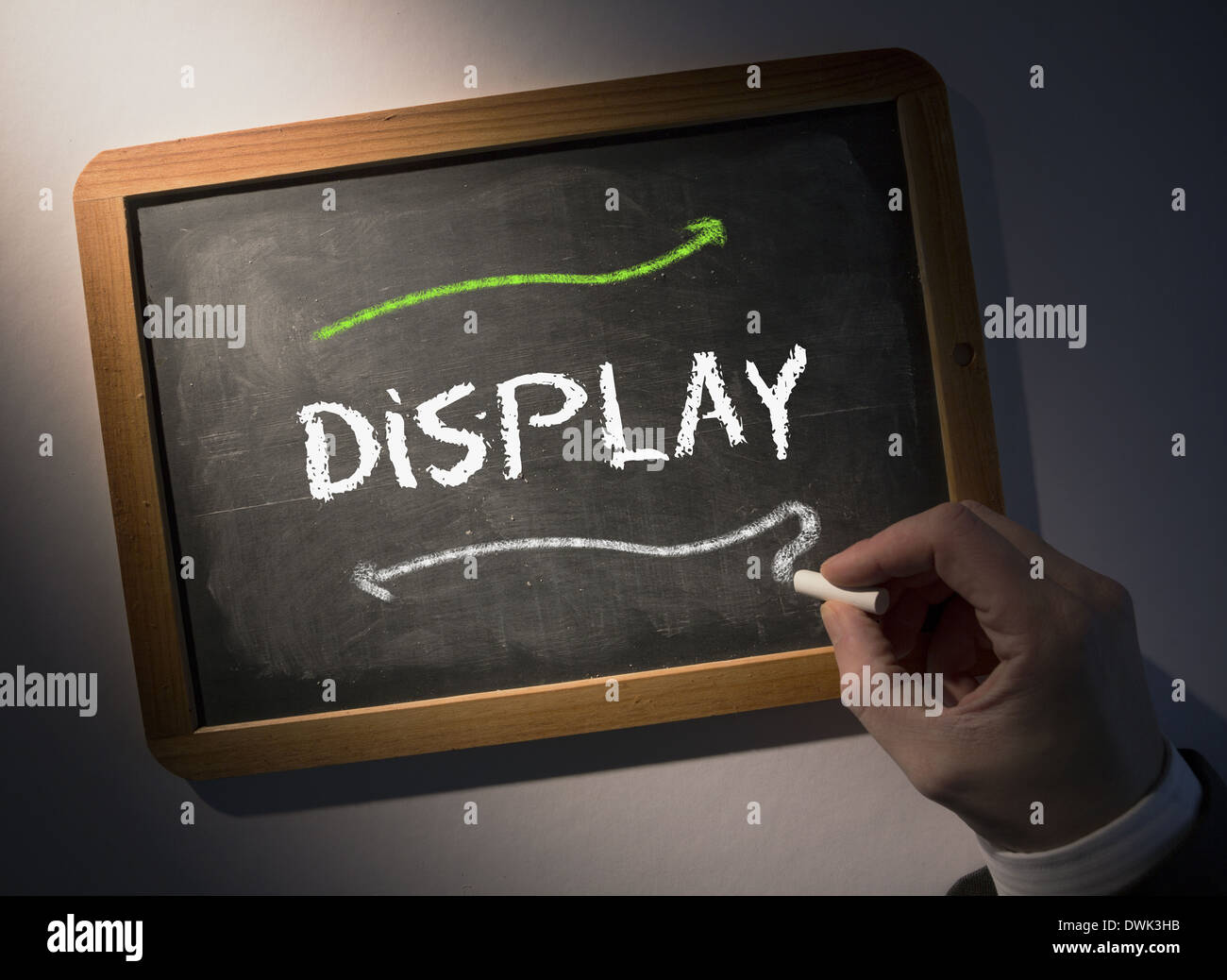 Hand writing Display on chalkboard Stock Photo - Alamy