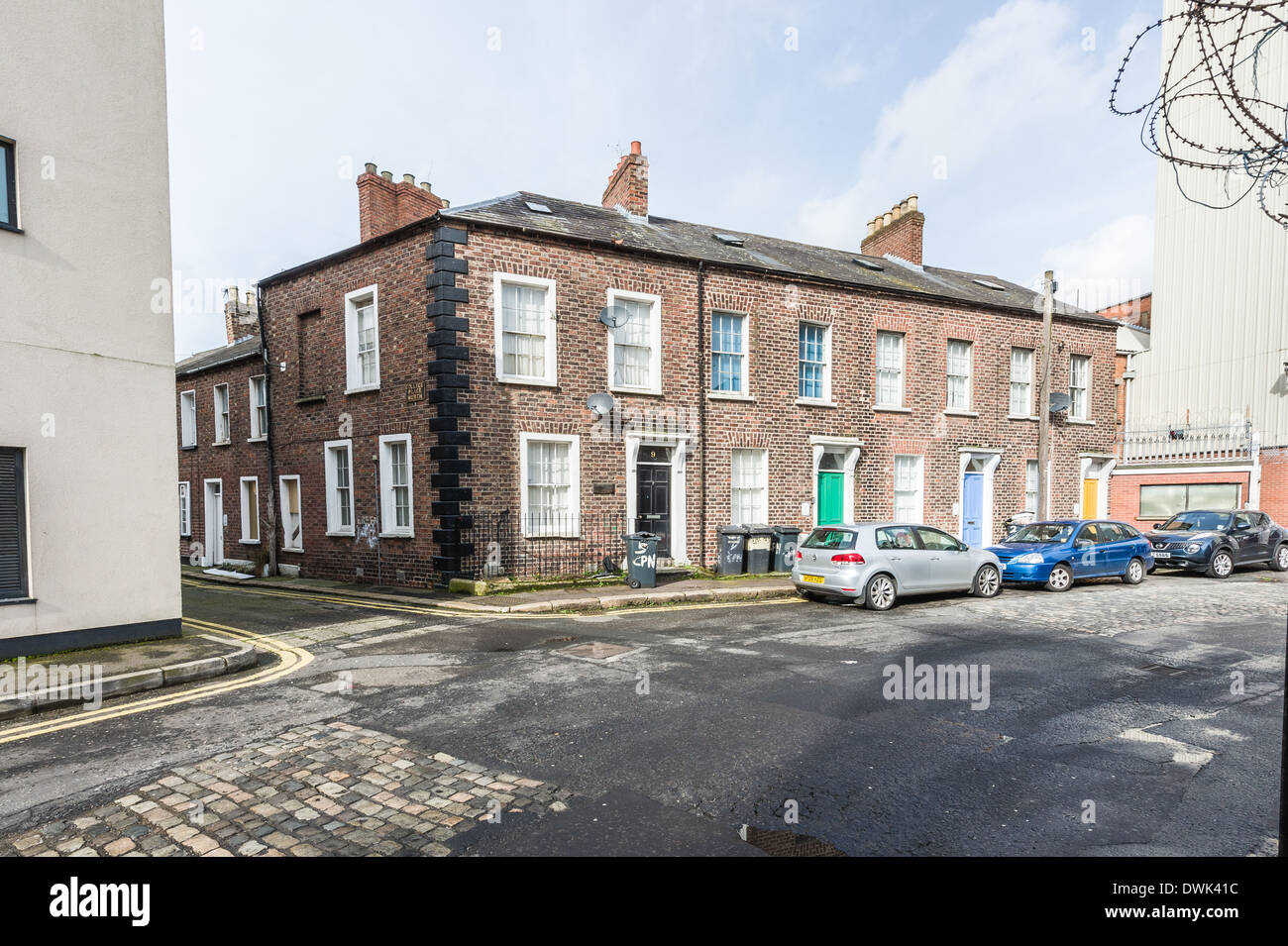 Georgian terrace College Place North Belfast, built in the 1820s Stock ...
