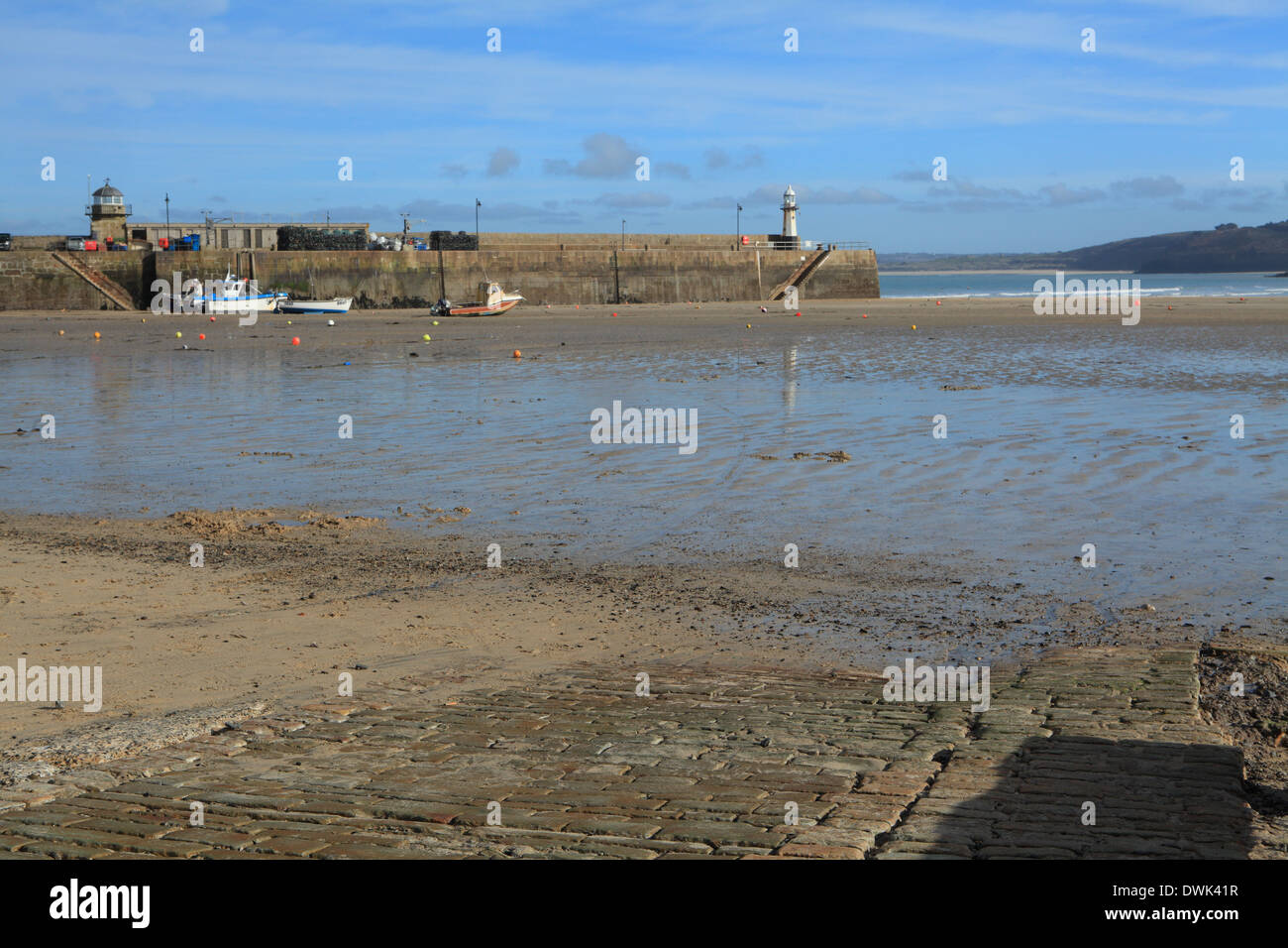 St Ives spring harbour view, West Cornwall, England, UK Stock Photo - Alamy
