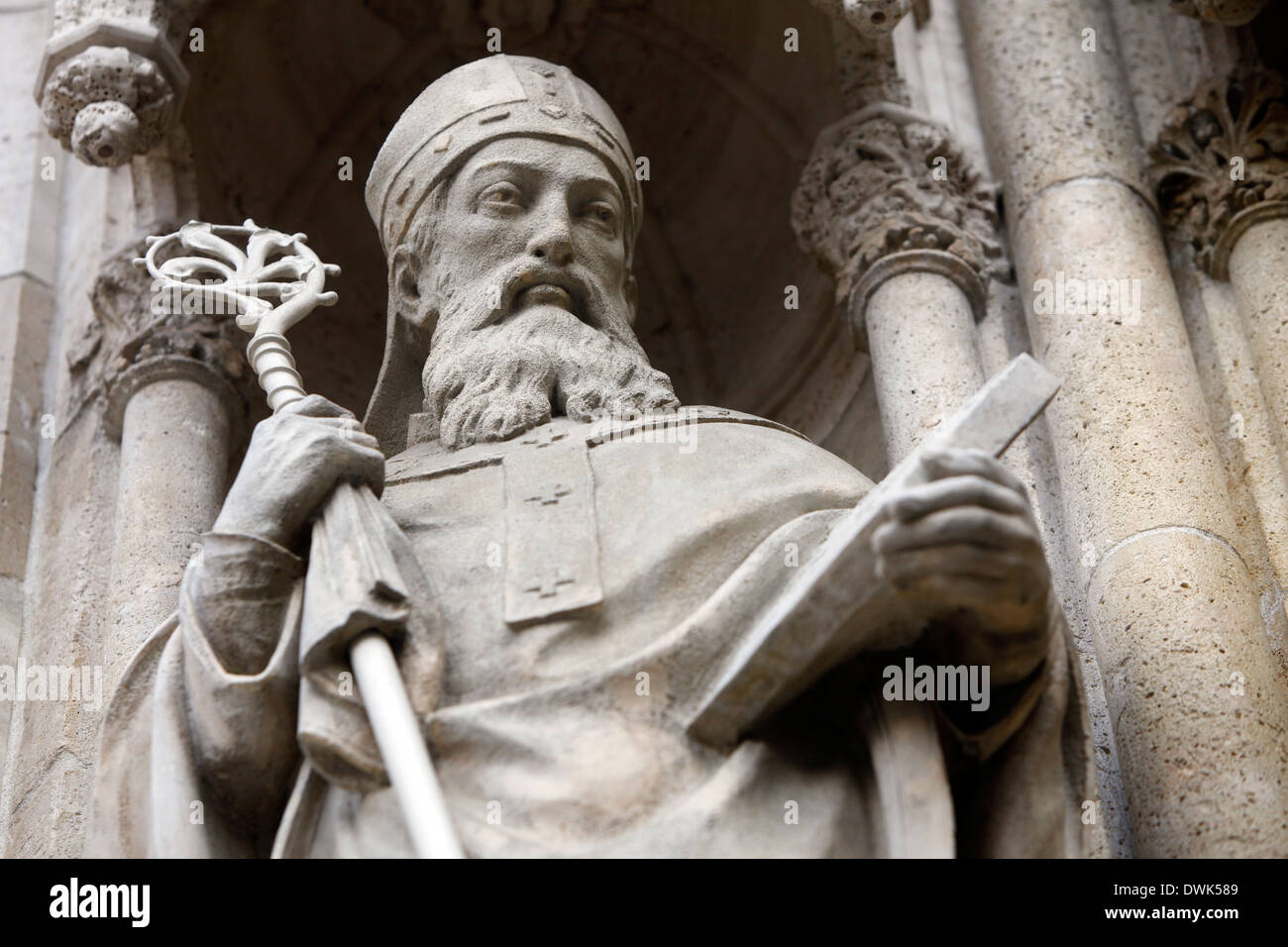 Statue of Saint Methodius on the portal of the Zagreb cathedral Stock ...