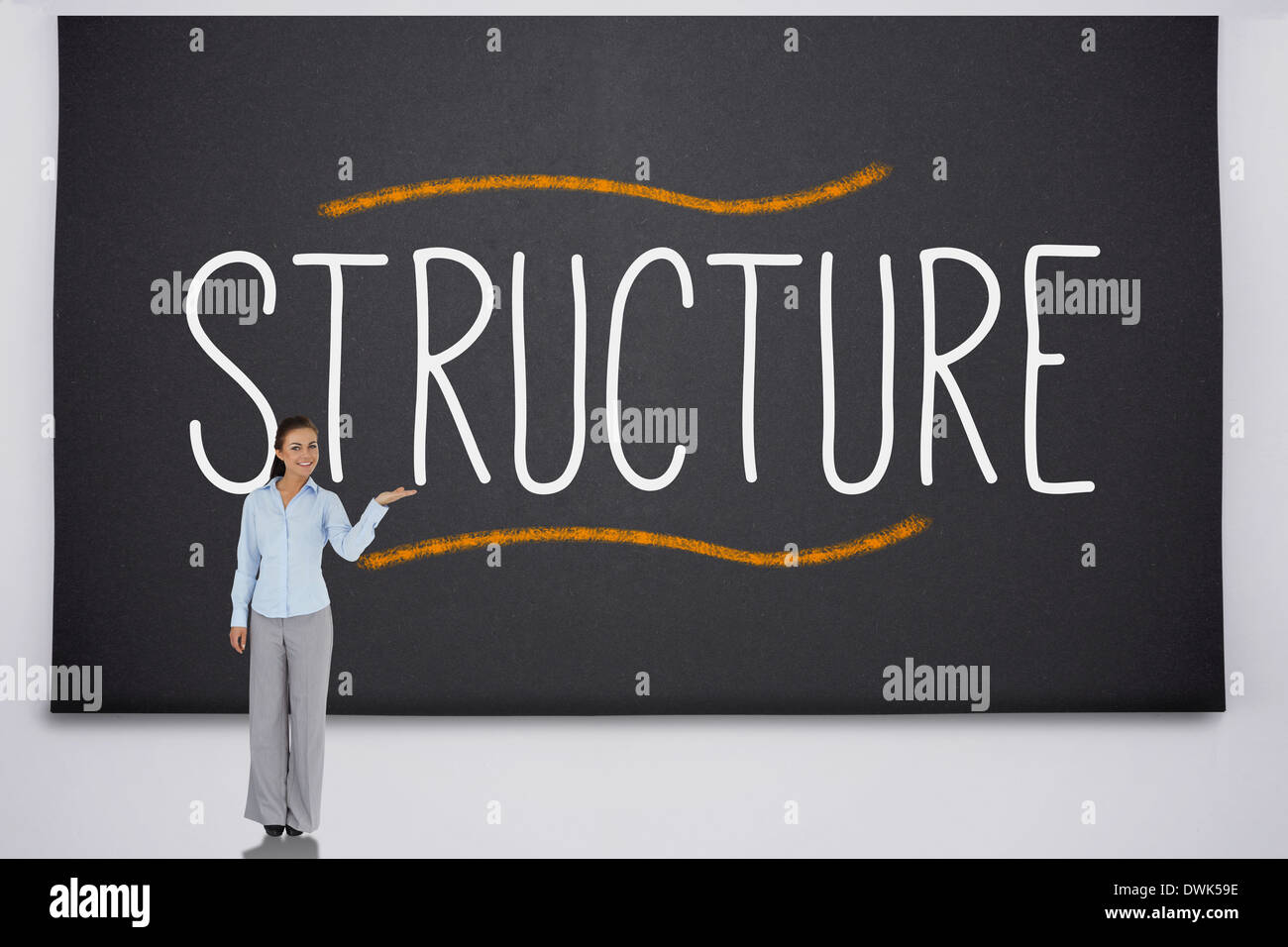 Businesswoman presenting the word structure Stock Photo - Alamy