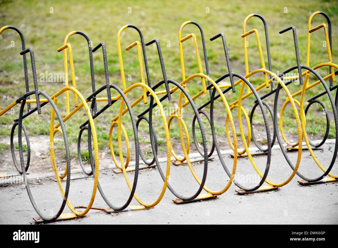 Empty bicycle rack hi-res stock photography and images - Alamy