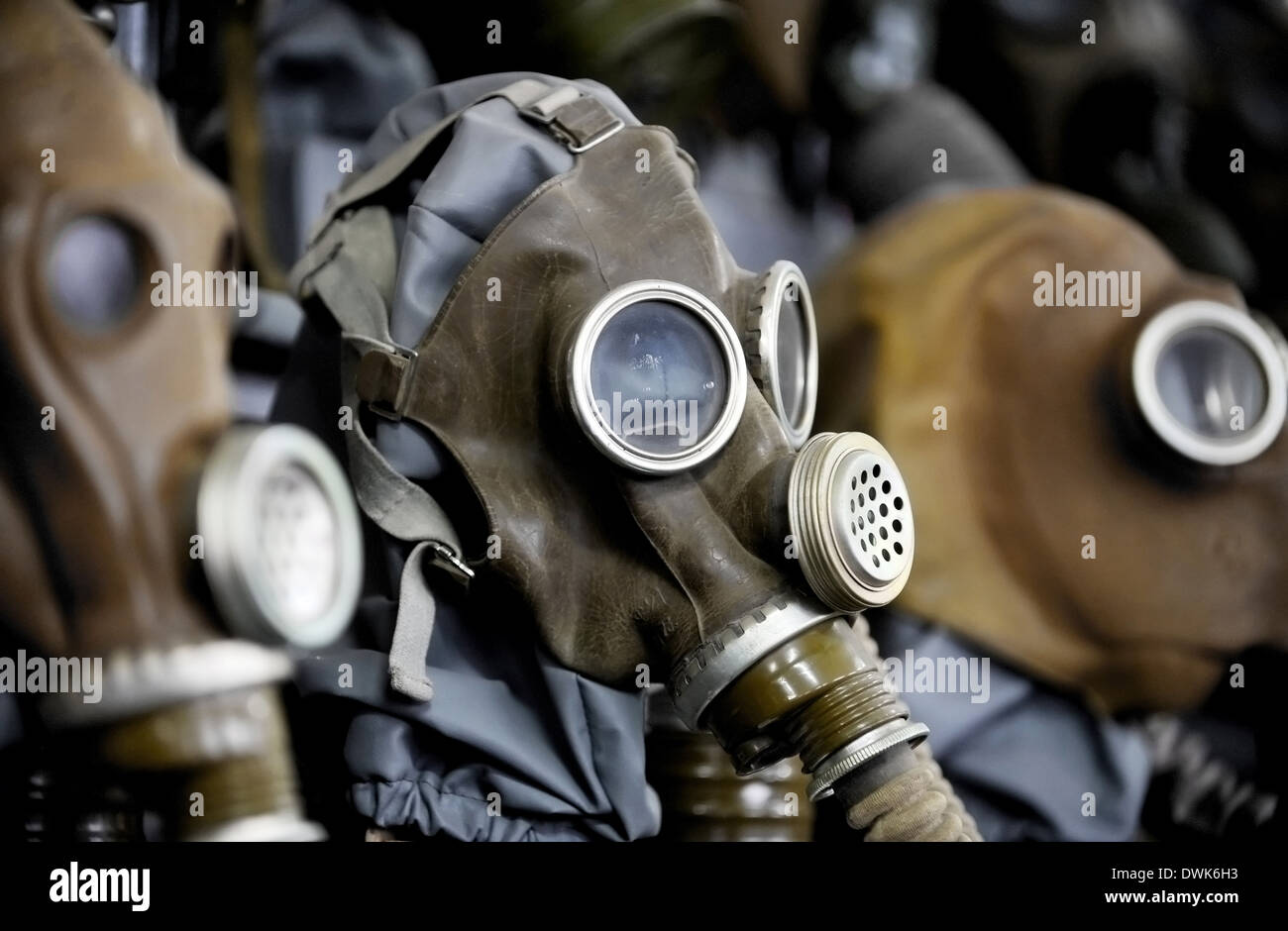 Old gas masks from world war two Stock Photo - Alamy