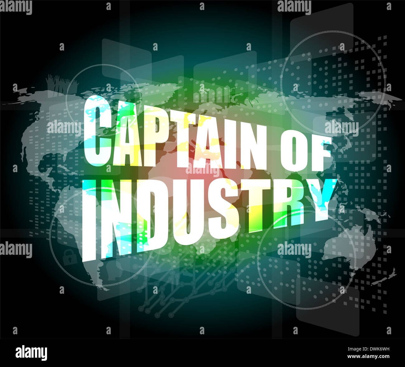 captain of industry word on digital touch screen interface hi ...