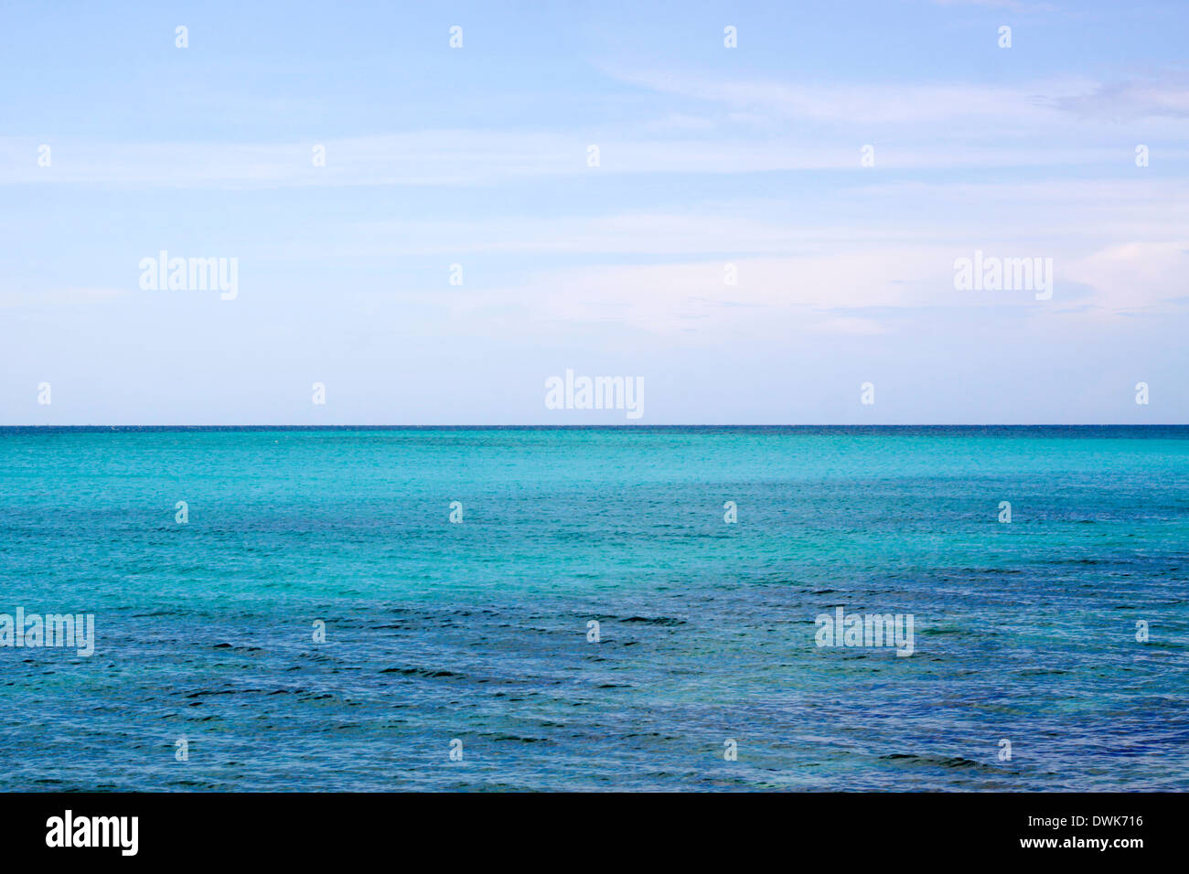Blue sea from the Indian ocean under the blue African sky. Quirimbas ...