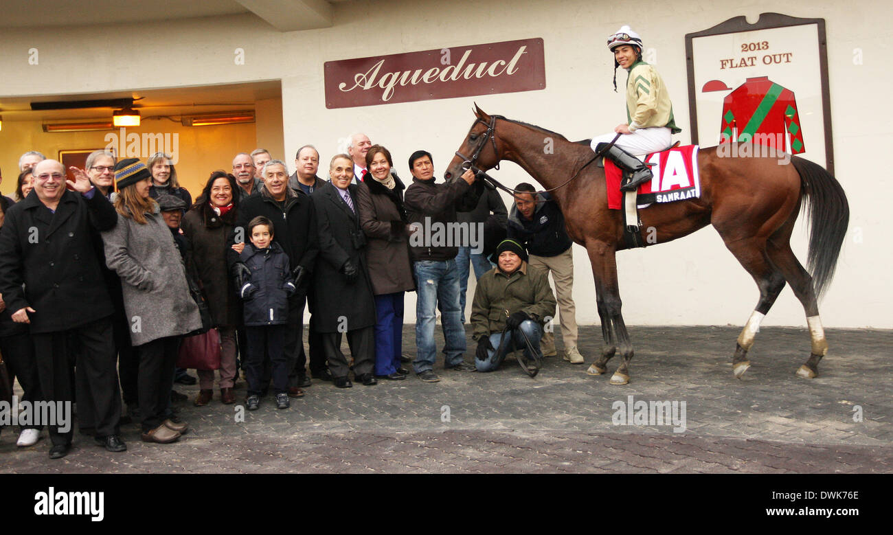 Jamaica, New York, USA. 1st Mar, 2014. Samraat (#1A) with Jose Ortiz ...