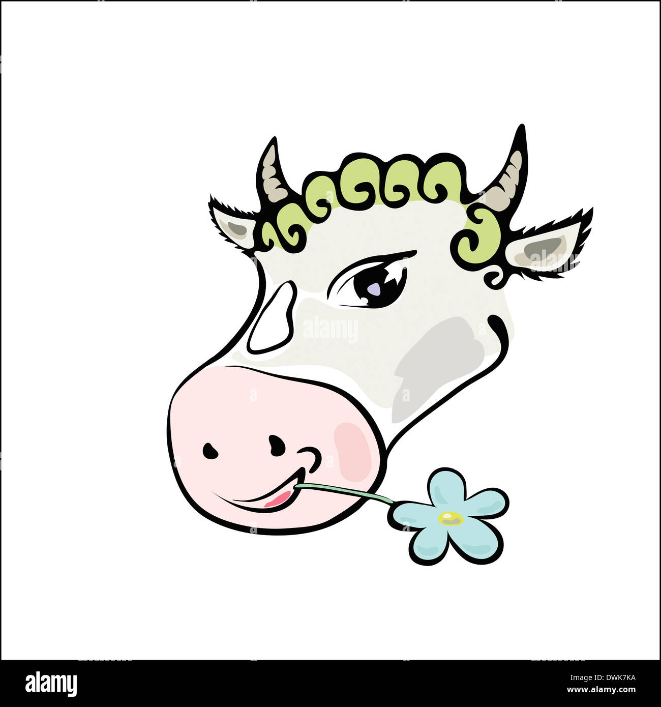 colorful illustration with cow for your design Stock Photo - Alamy