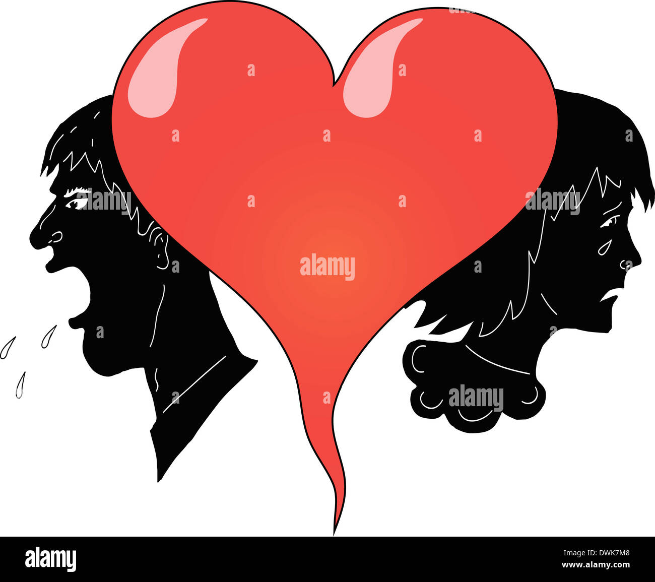 illustration with heart and people for your design Stock Photo - Alamy