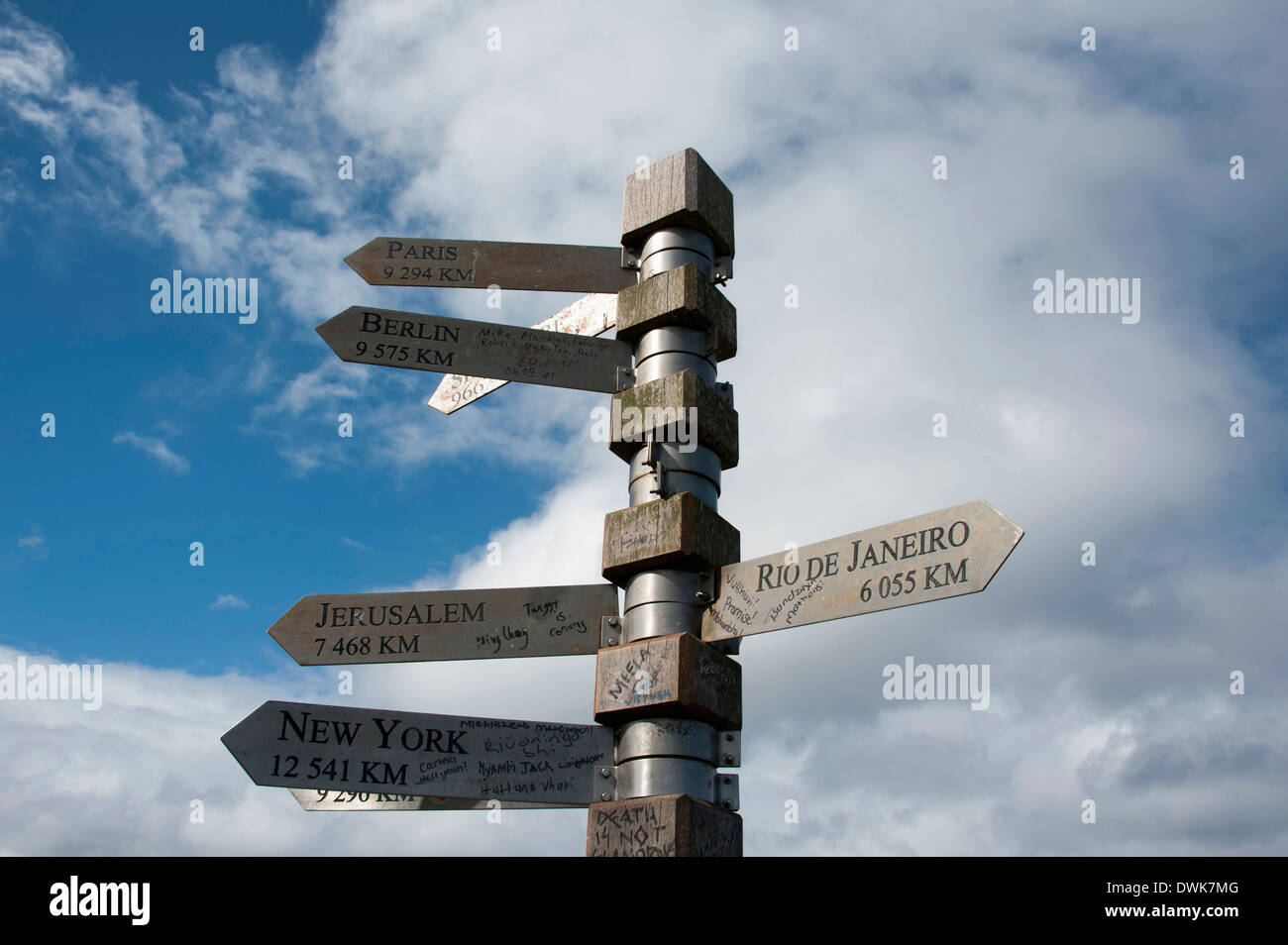 Guidepost, Cape Point Stock Photo - Alamy
