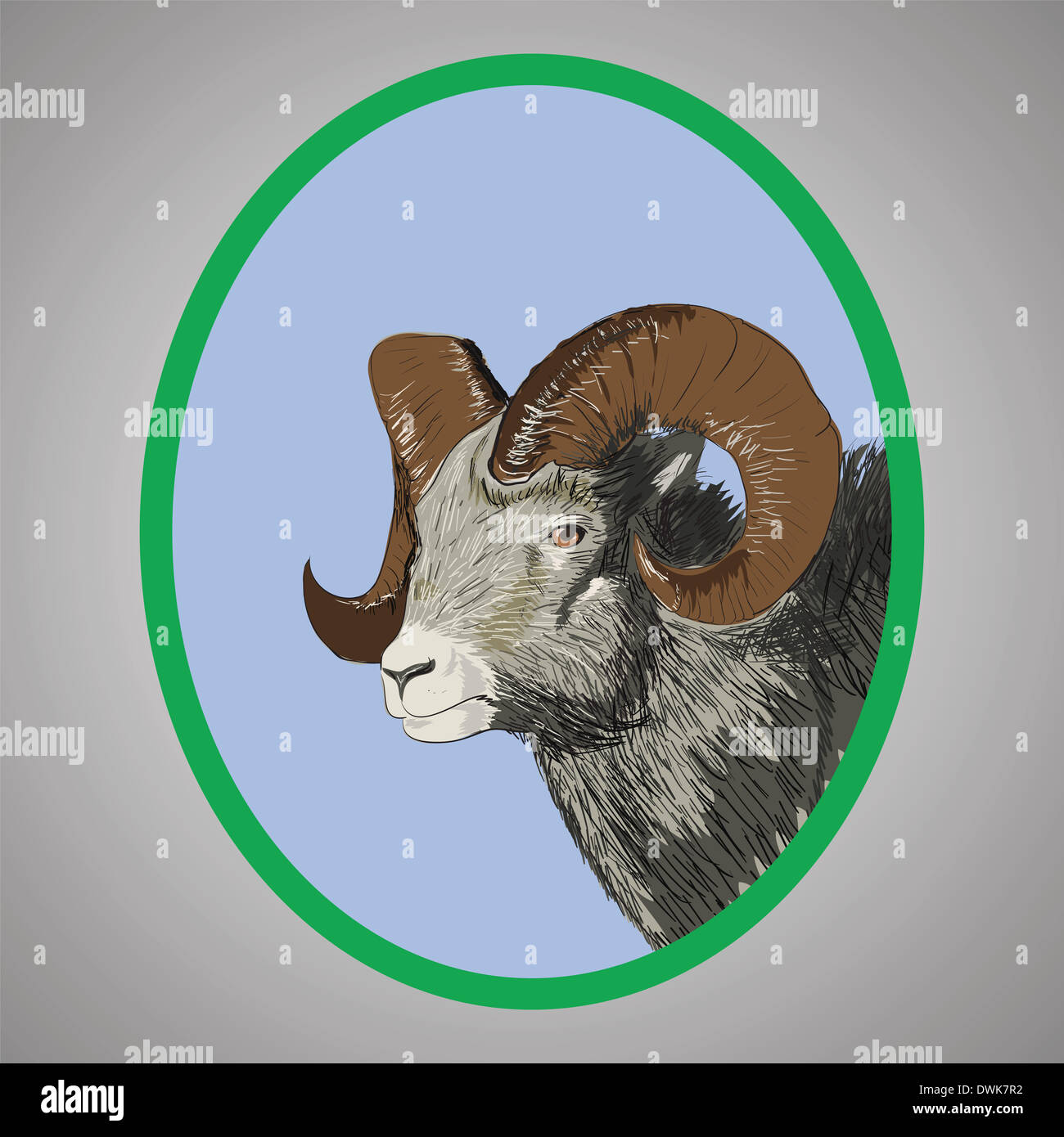 colorful illustration with ram for your design Stock Photo - Alamy