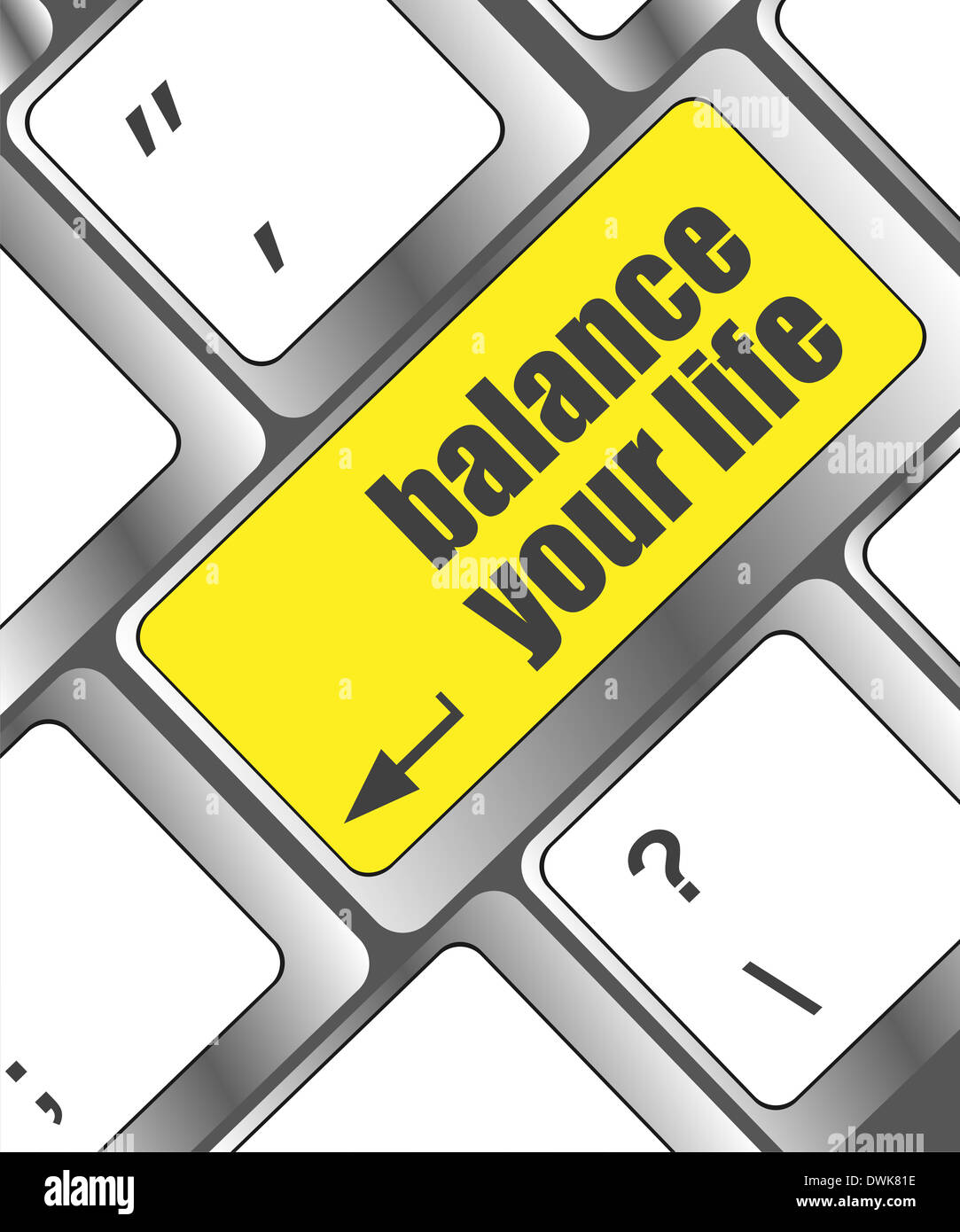 balance your life button on computer keyboard Stock Photo - Alamy