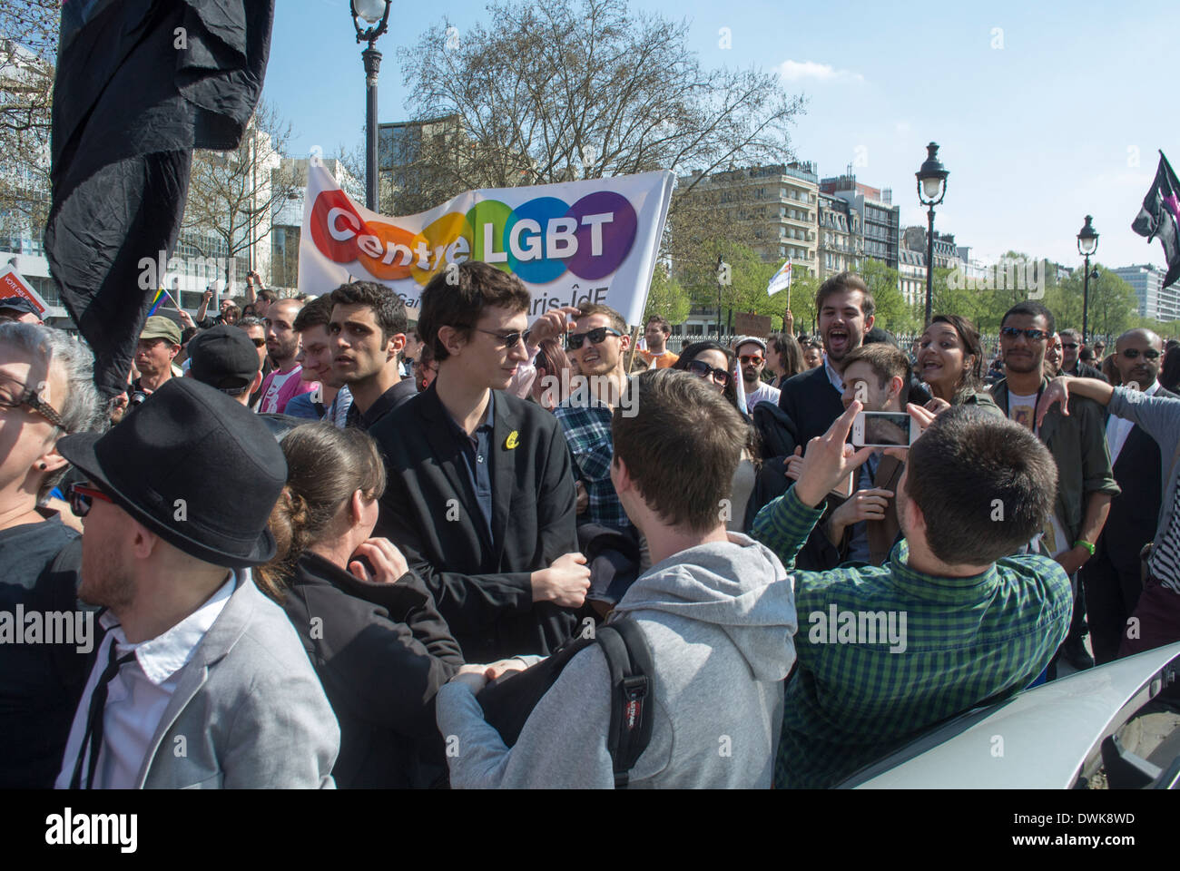Teens crowd demonstration street standing city life hi-res stock ...