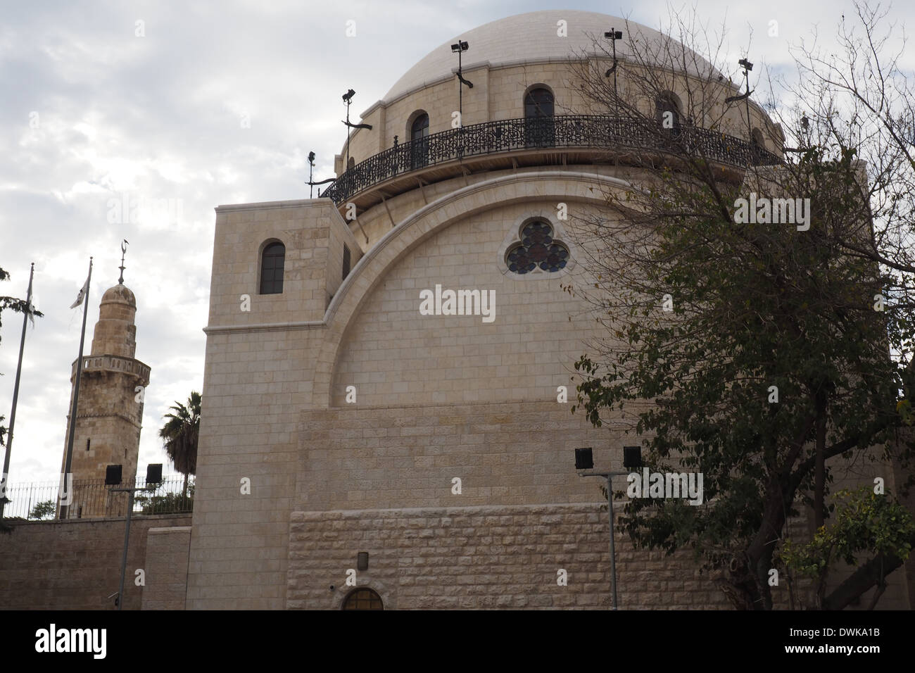 The Hurva Synagogue off a plaza in the centre of Jerusalem's Jewish ...