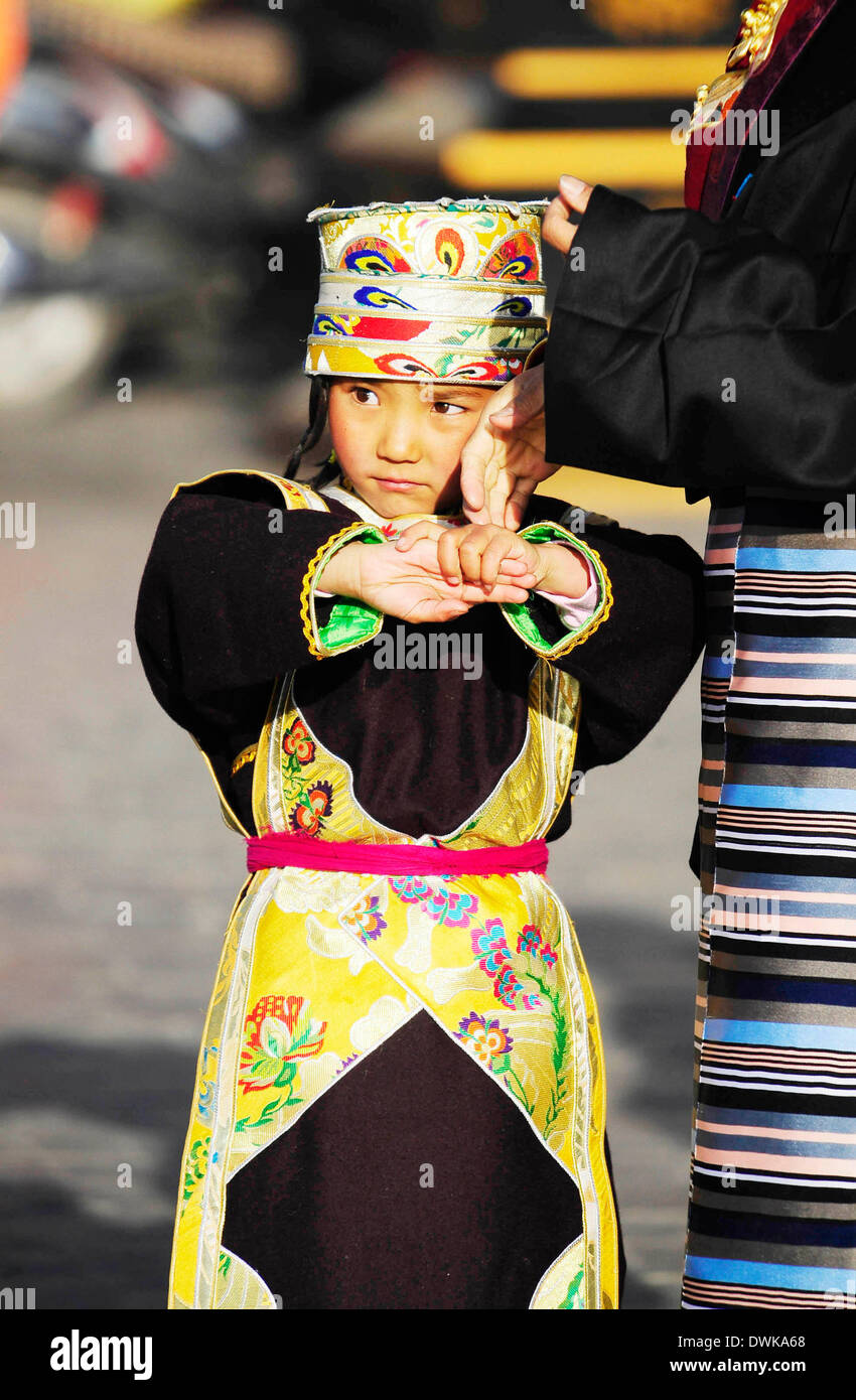 Lhasa, China's Tibet Autonomous Region. 2nd Mar, 2014. A child of the ...