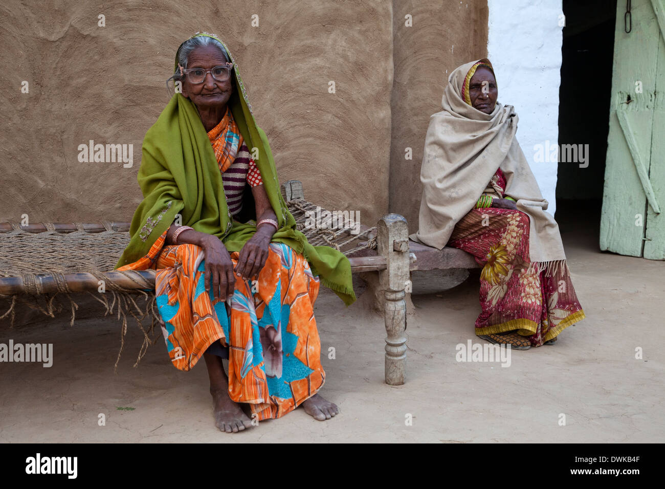 Bharatpur, Rajasthan, India. Two Old Rajasthani Women Sitting outside ...
