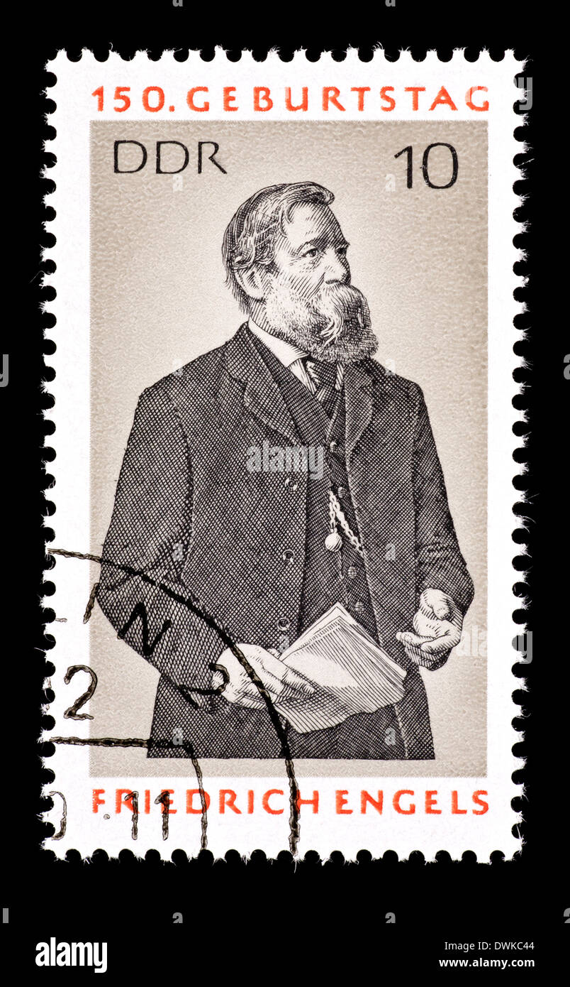 Postage stamp from East Germany (DDR) depicting Friedrich Engels Stock ...