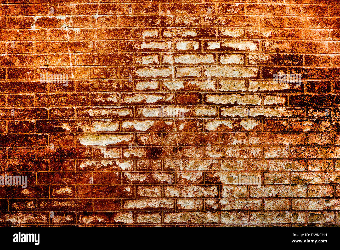 The weather worn red brick wall texture Stock Photo - Alamy