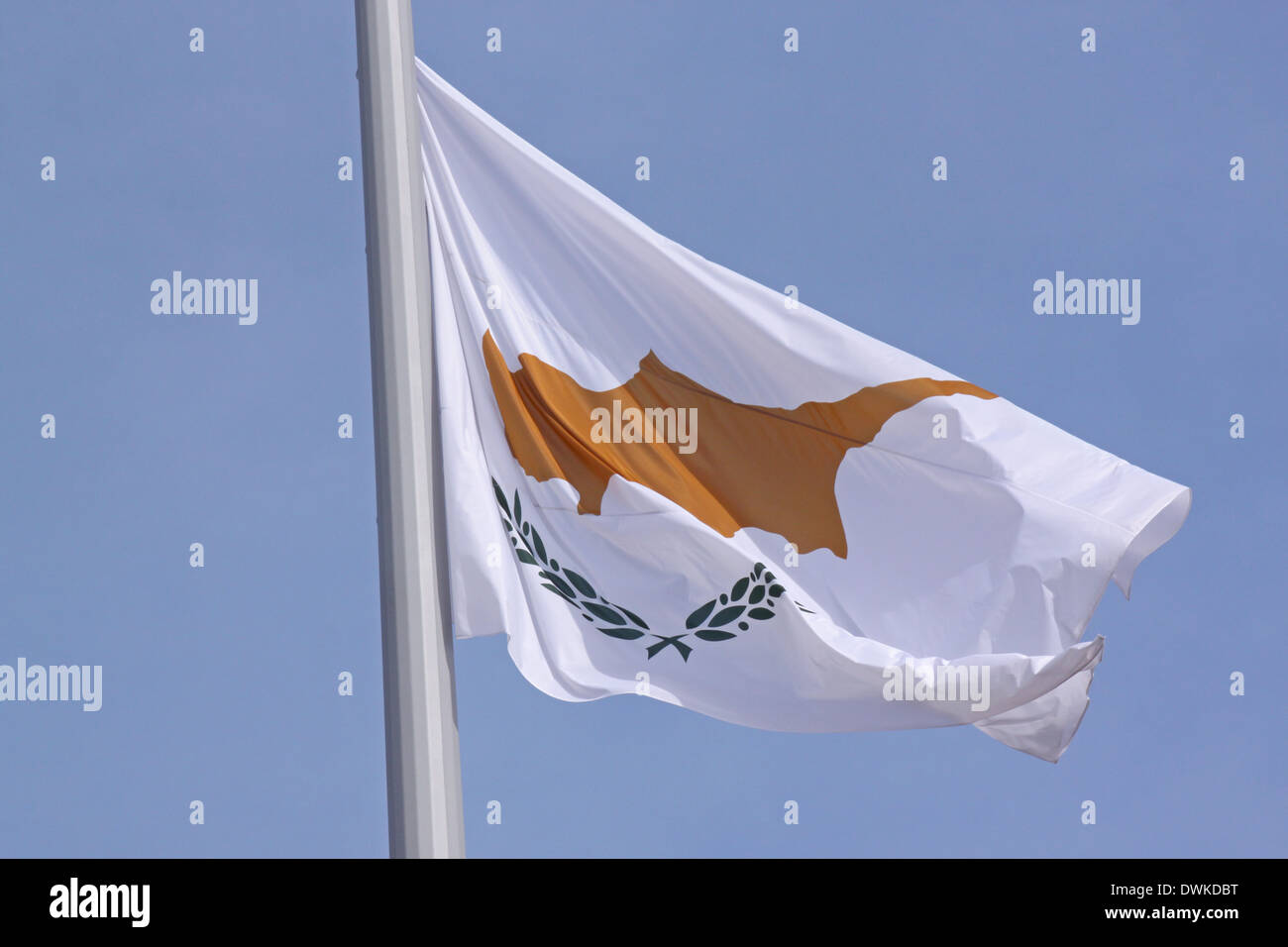 flag of Cyprus over blue sky Stock Photo - Alamy