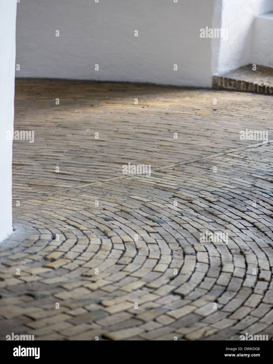 Brick paving in the Round Tower, Copenhagen Stock Photo - Alamy