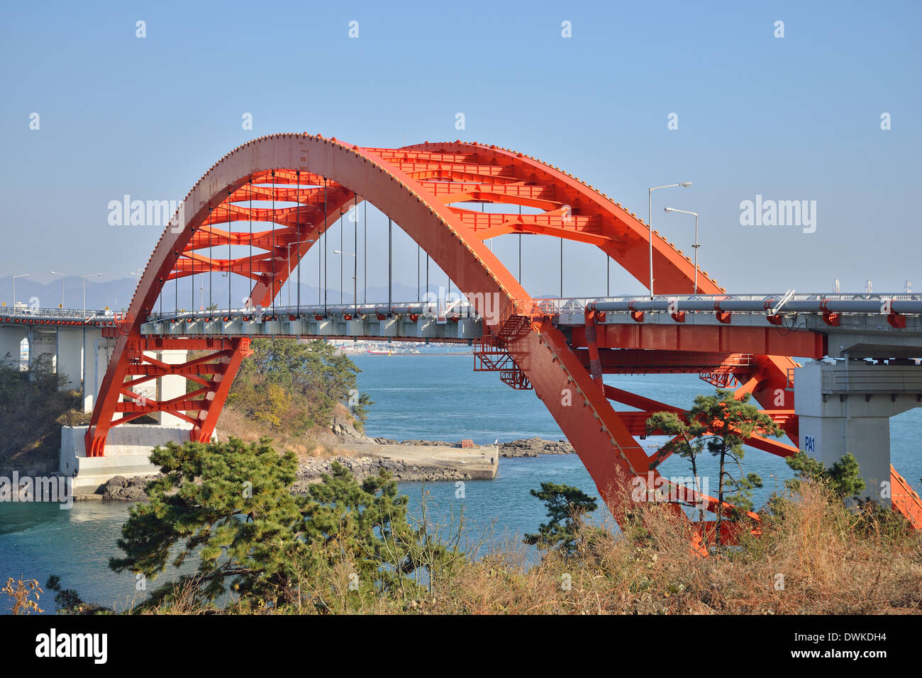 Big Arch Bridge in Samcheonpo in Korea Stock Photo - Alamy