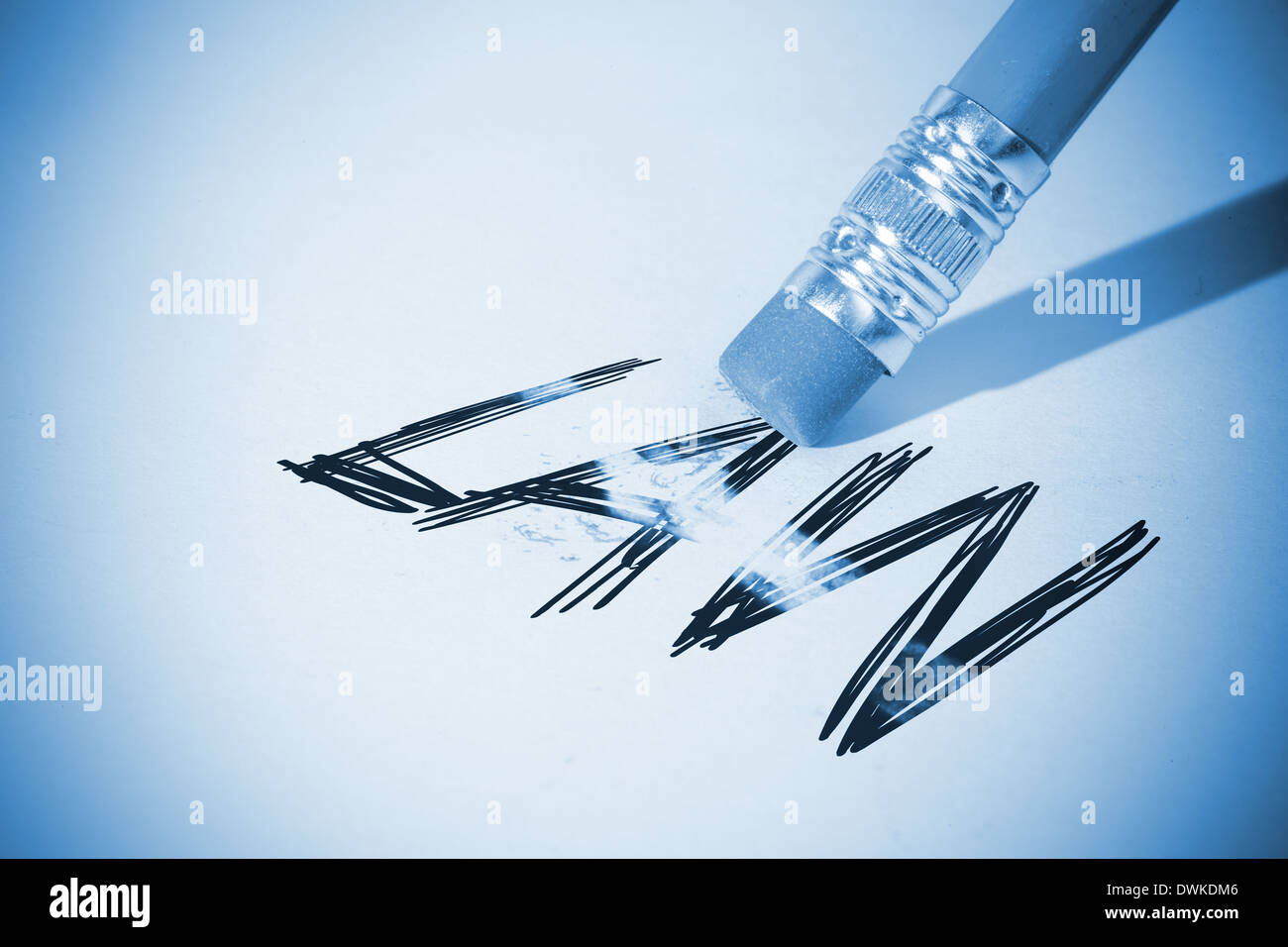 Pencil erasing the word Law Stock Photo - Alamy