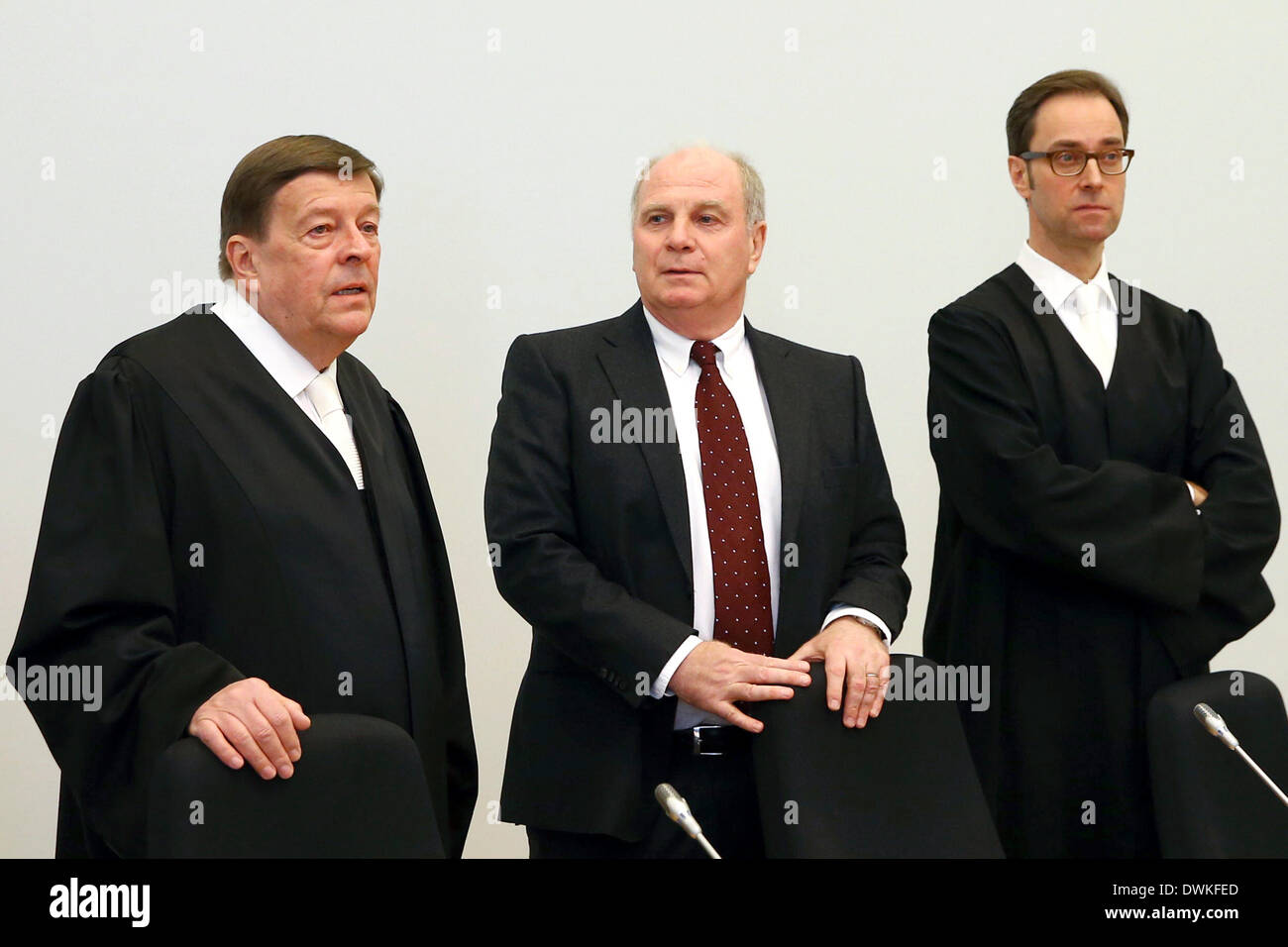 Lawyer Hanns Feigen, Uli Hoeneß, president of FC Bayern Munich, who has ...