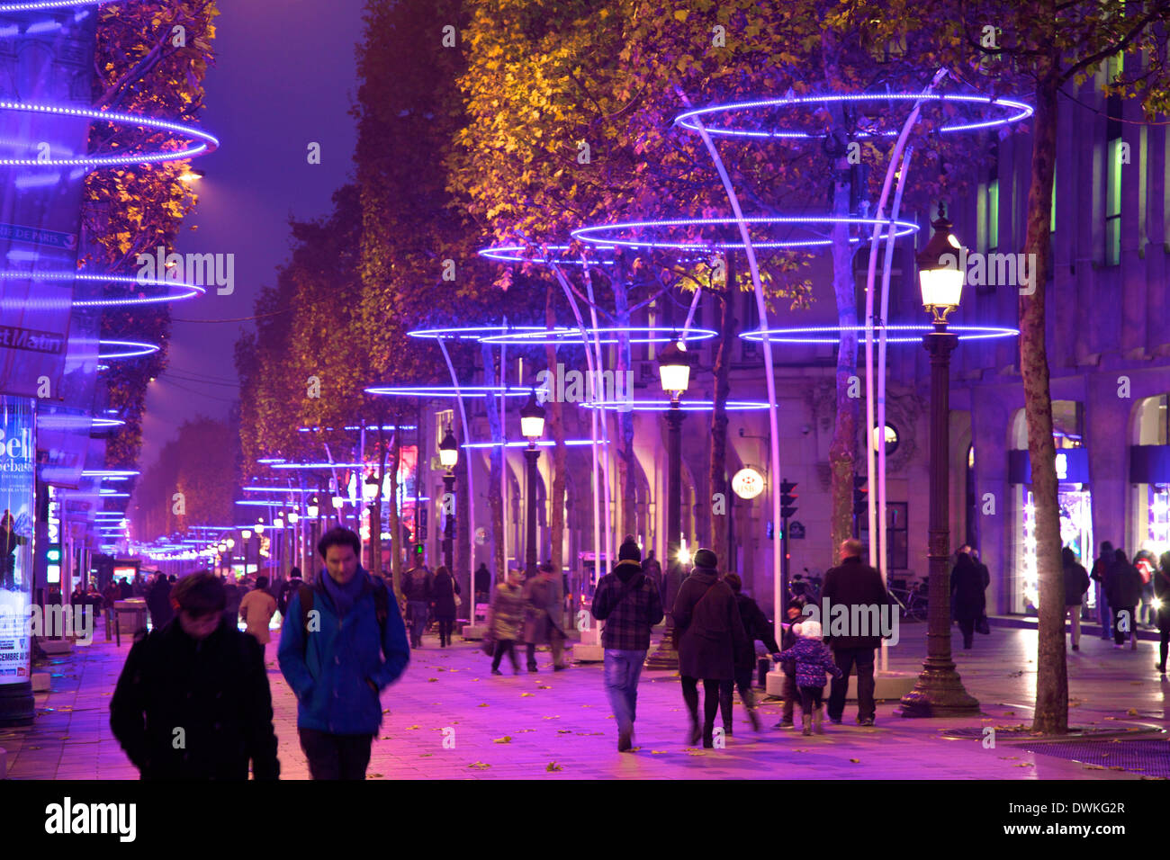 Christmas decorations on Avenue des Champs-Elysees, Paris, France ... Christmas decorations on Avenue des Champs-Elysees, Paris, France ...