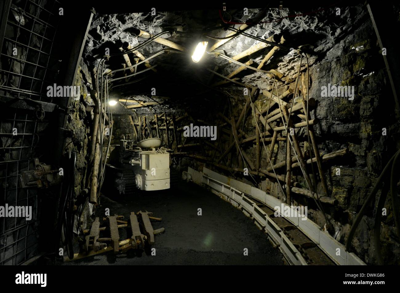 A coal mine tunnel replica in the mining experience of the German ...