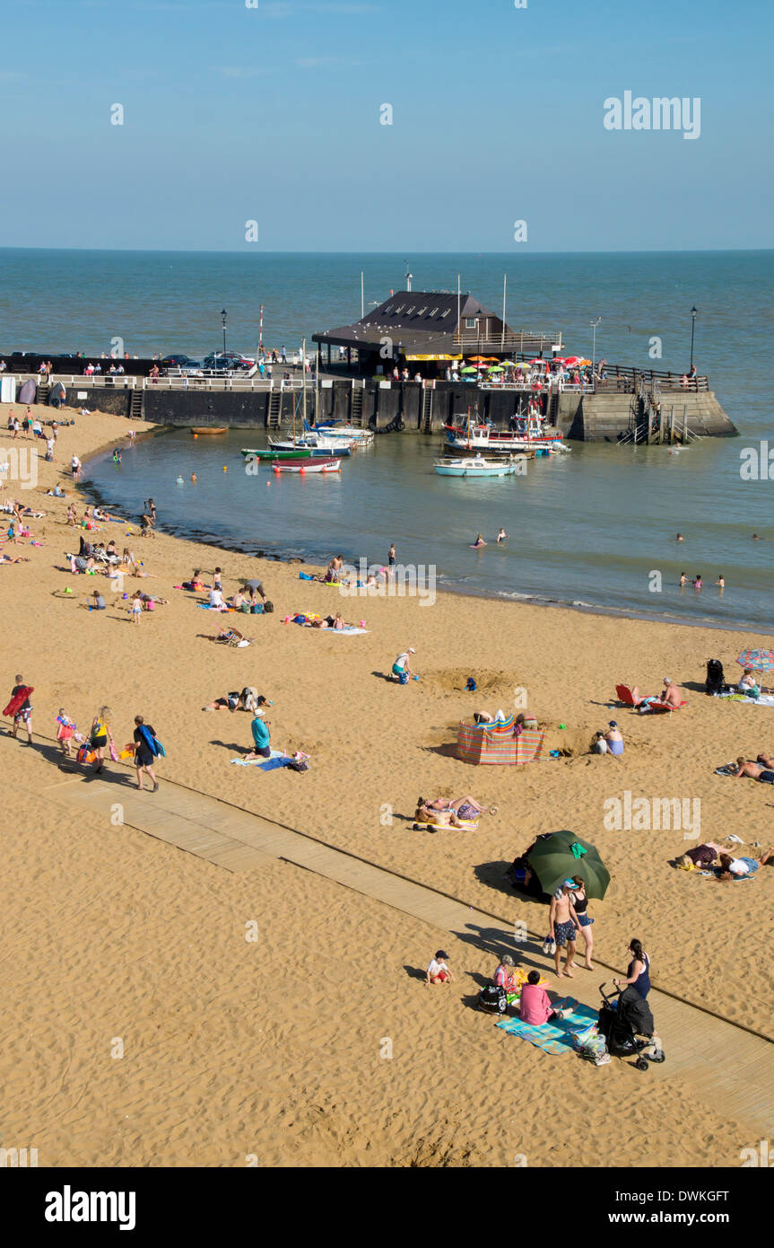 Viking Bay beach and harbour, Broadstairs, Kent, England, United ...