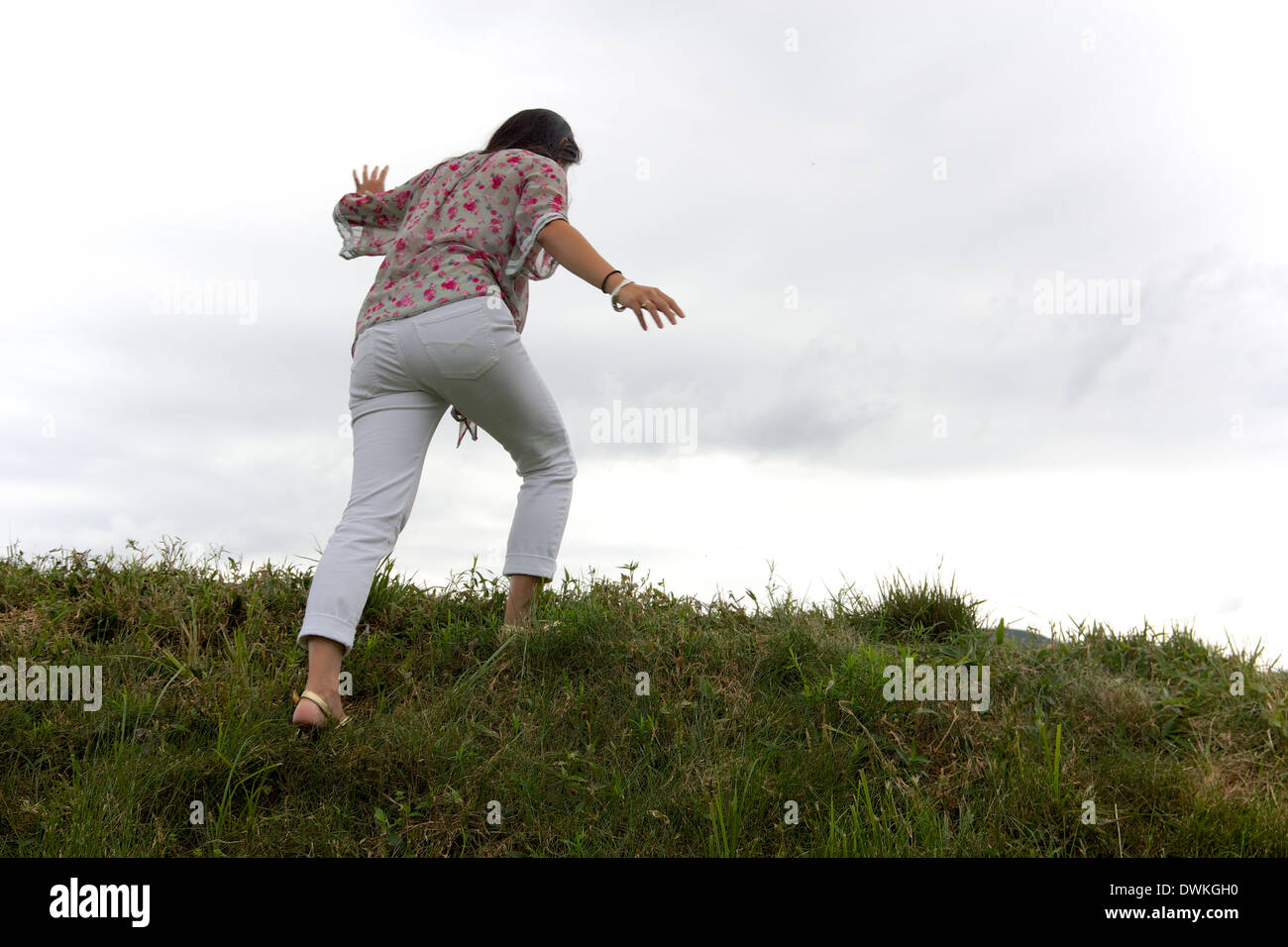 Girl running away silhouette hi-res stock photography and images - Alamy