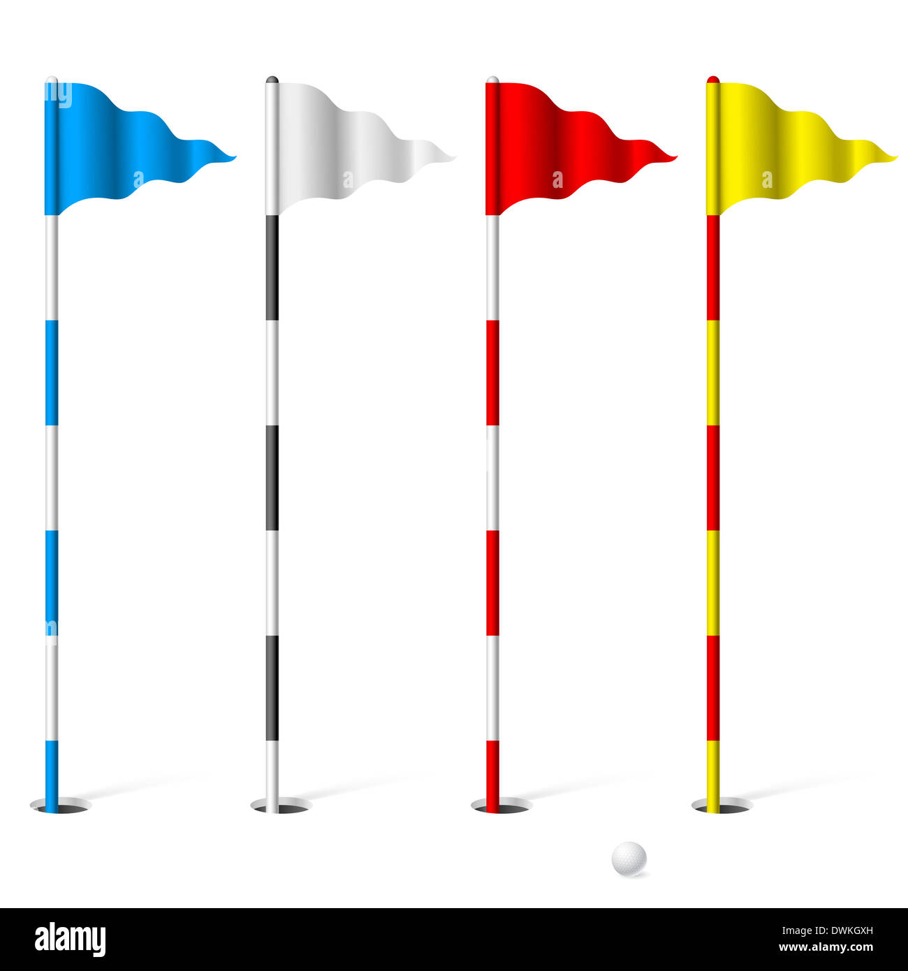 Flags of the golf course. Illustration on white background Stock Photo ...