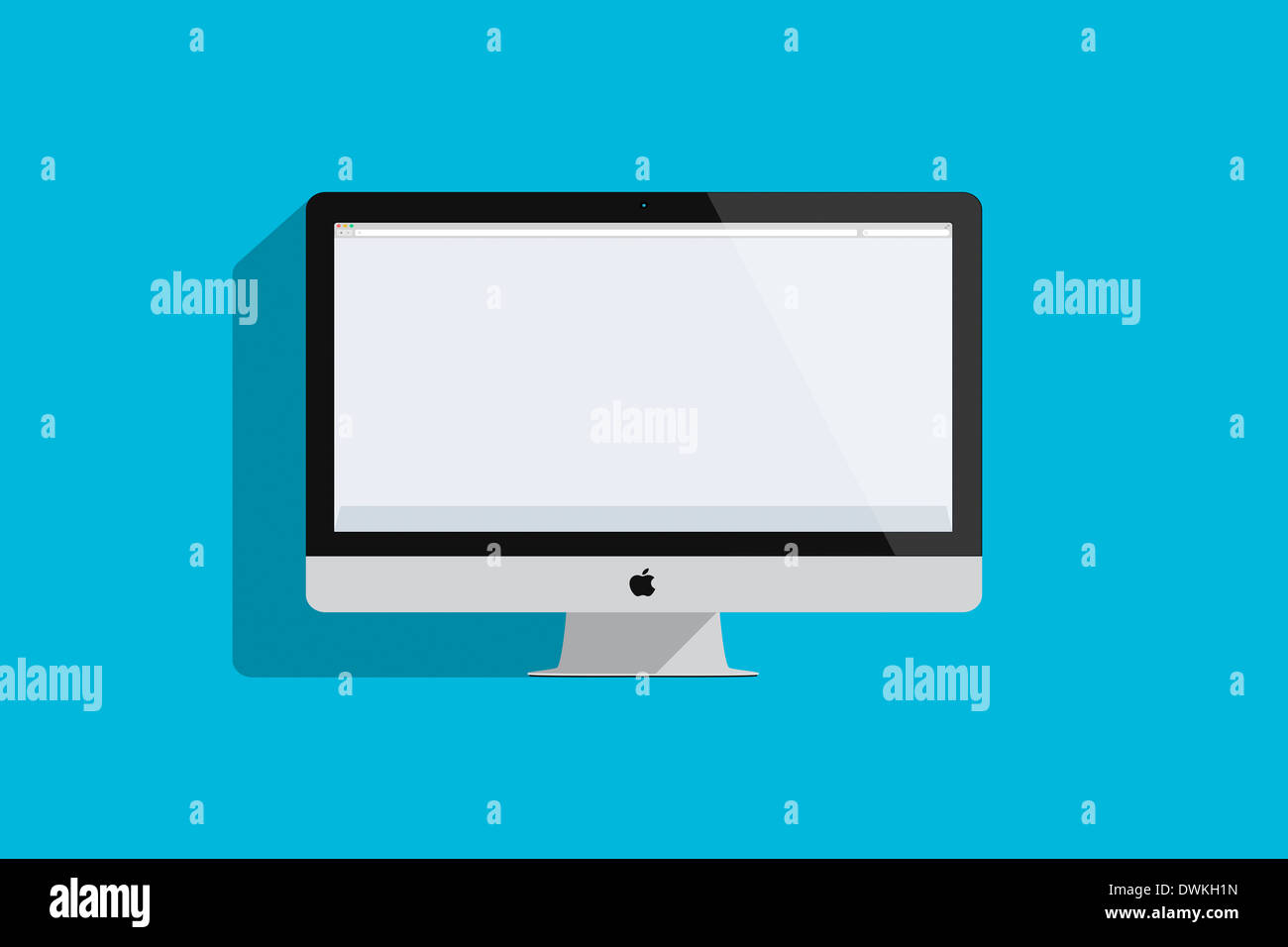 Illustration of an imac on colored background Stock Photo - Alamy