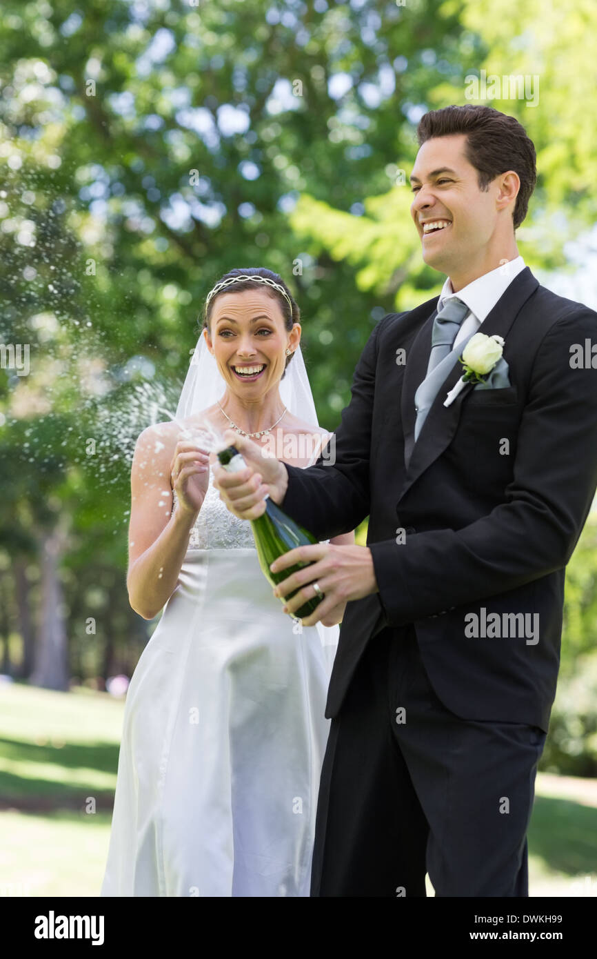 Celebrating spraying champagne hi-res stock photography and images - Alamy