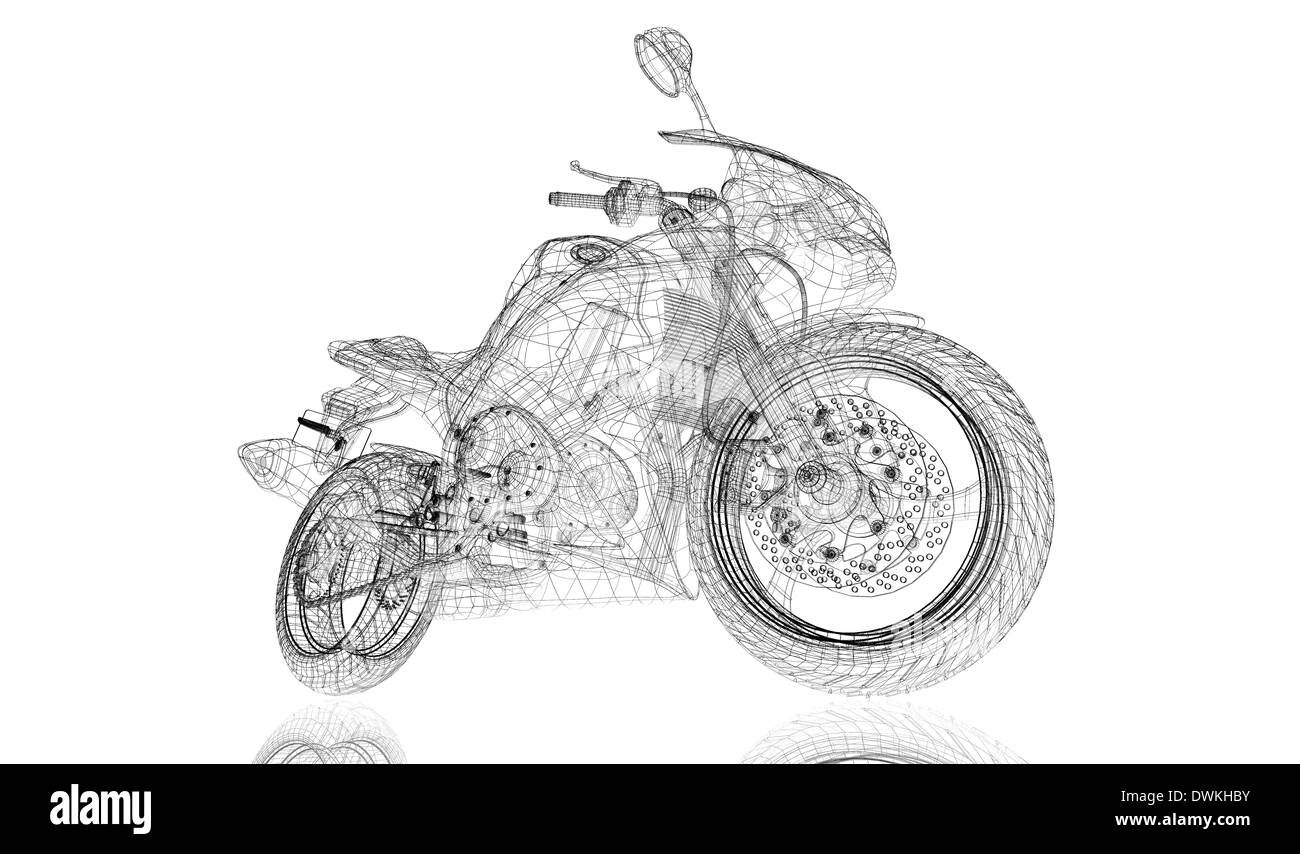 bike, motorcycle, 3D model body structure, wire model Stock Photo - Alamy