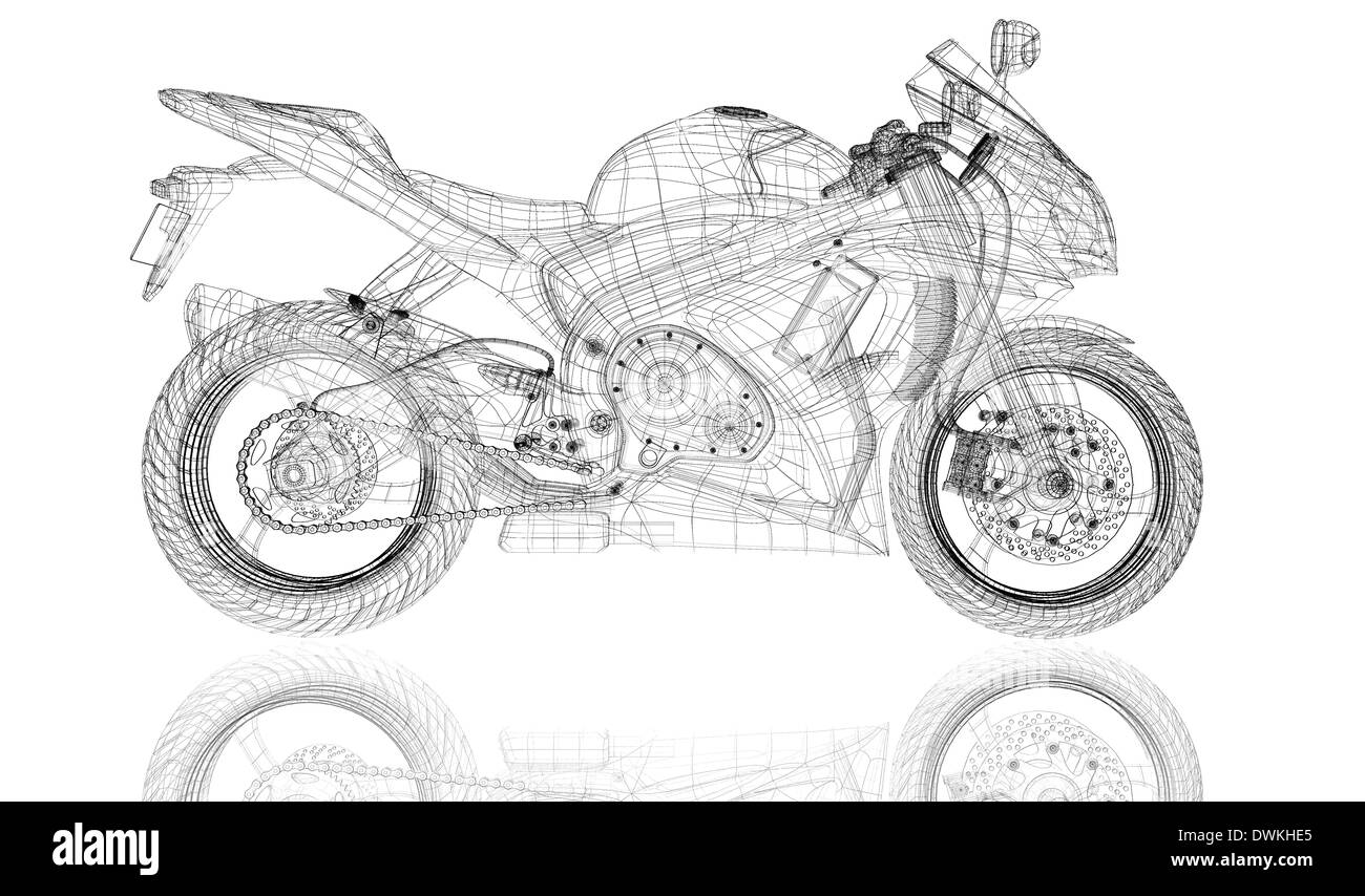 bike, motorcycle, 3D model body structure, wire model Stock Photo - Alamy