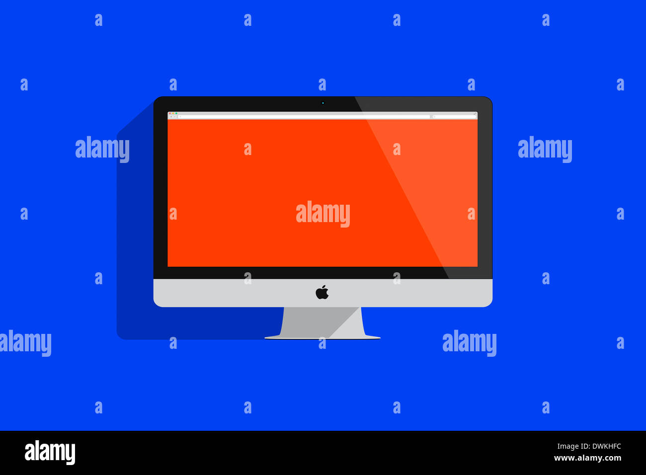 Illustration of an imac on colored background Stock Photo - Alamy