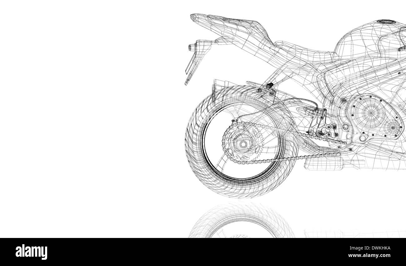 bike, motorcycle, 3D model body structure, wire model Stock Photo - Alamy