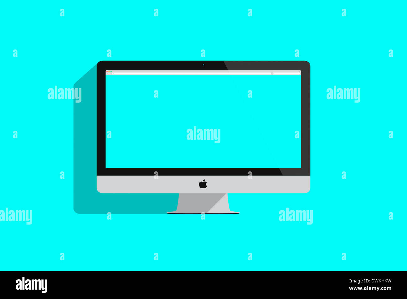 Illustration of an imac on colored background Stock Photo - Alamy