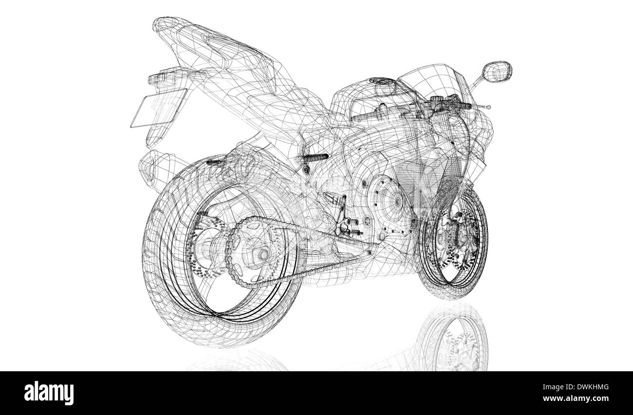 bike, motorcycle, 3D model body structure, wire model Stock Photo - Alamy