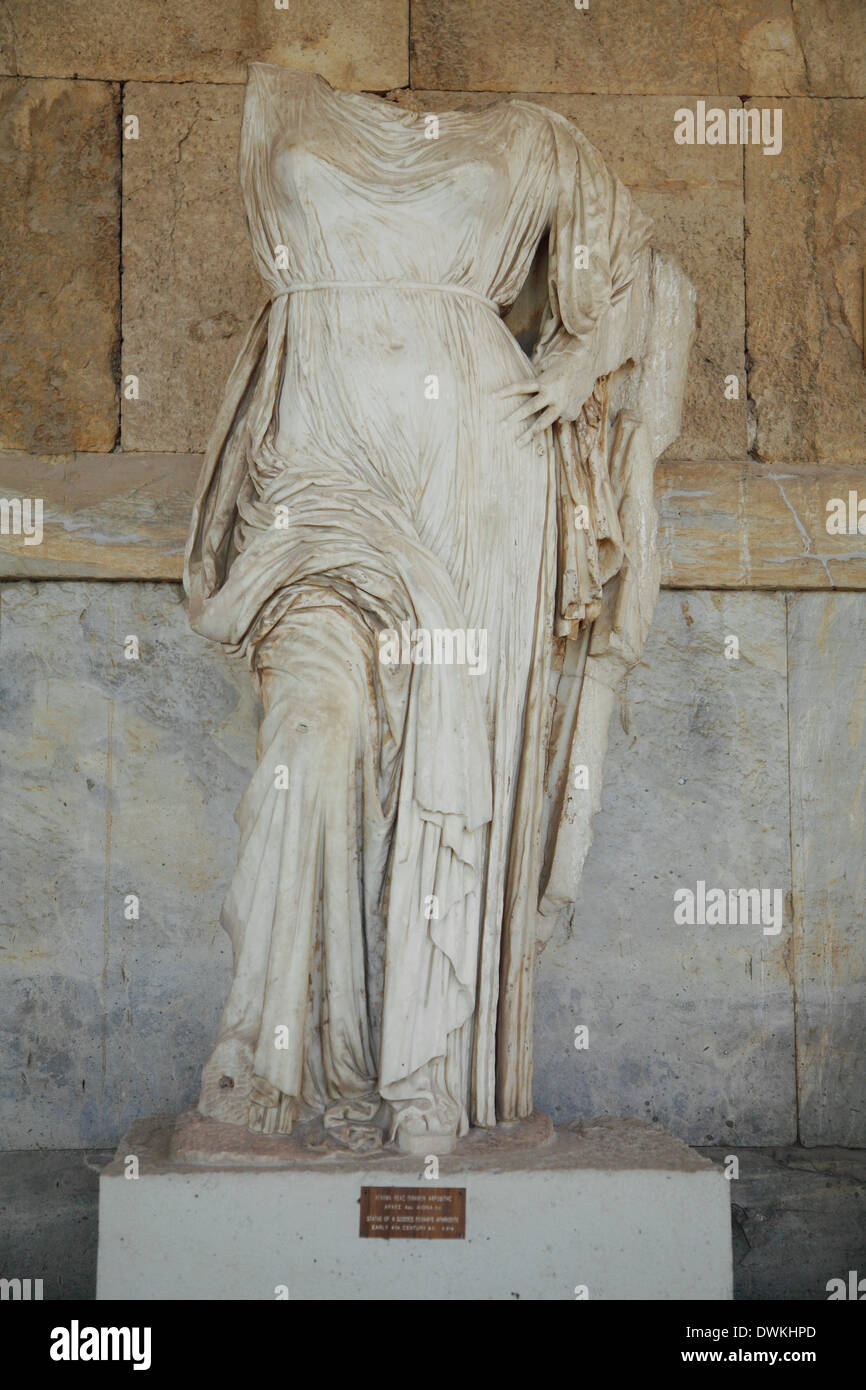 Greece, Athens, Ancient Agora of Athens, Statue of a Goddes, perhaps APHRODITE, early 4th ...