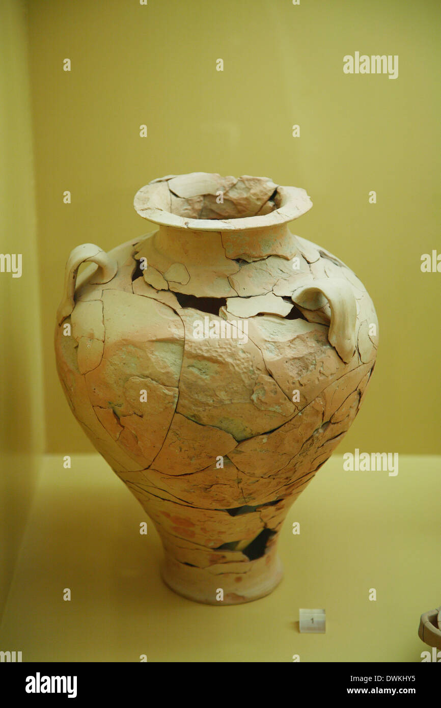 Greece, Athens, Ancient Agora of Athens, Exhibit, pottery Stock Photo ...