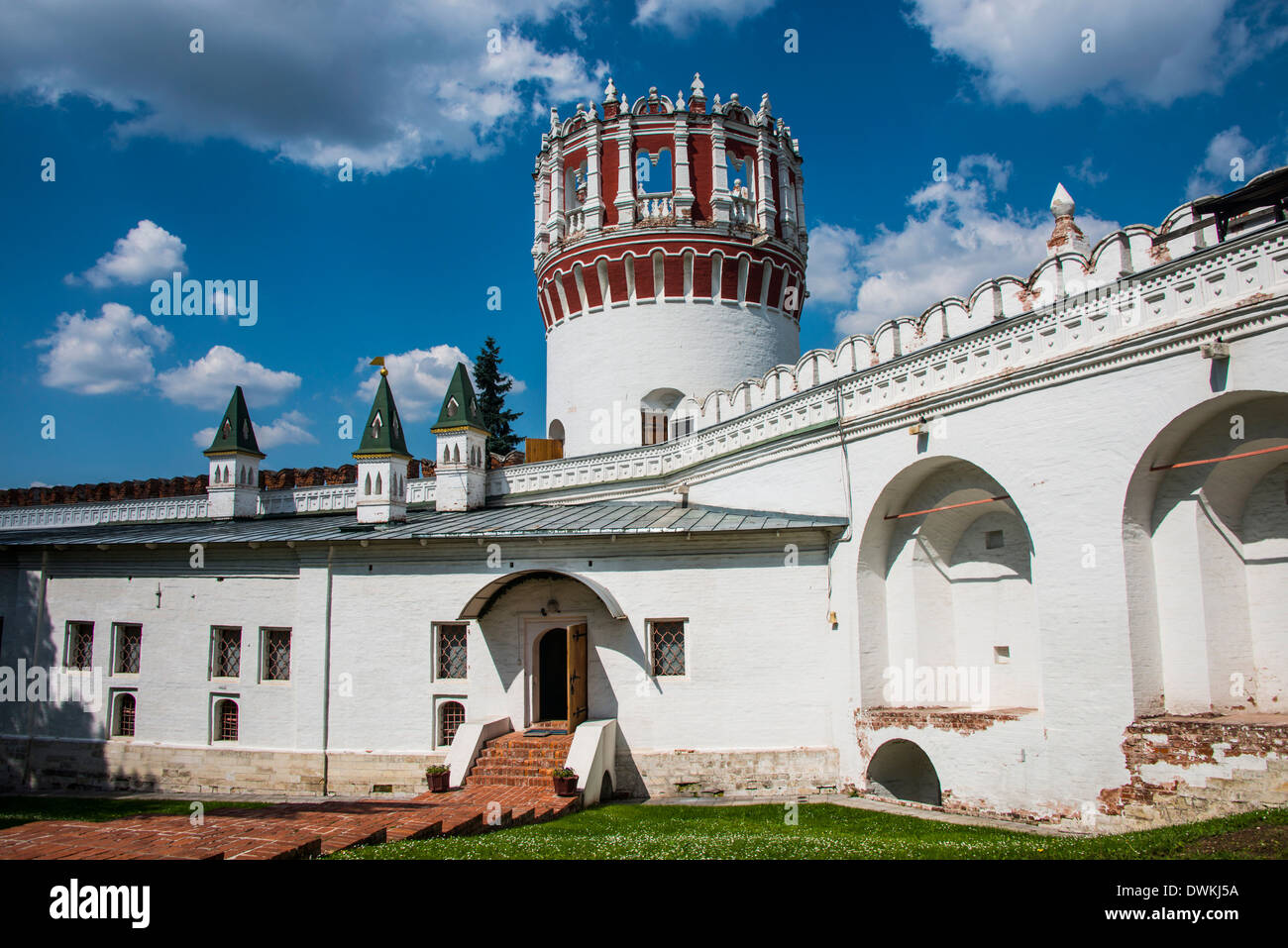 The outer walls of the Novodevichy Convent, Moscow, Russia, Europe ...