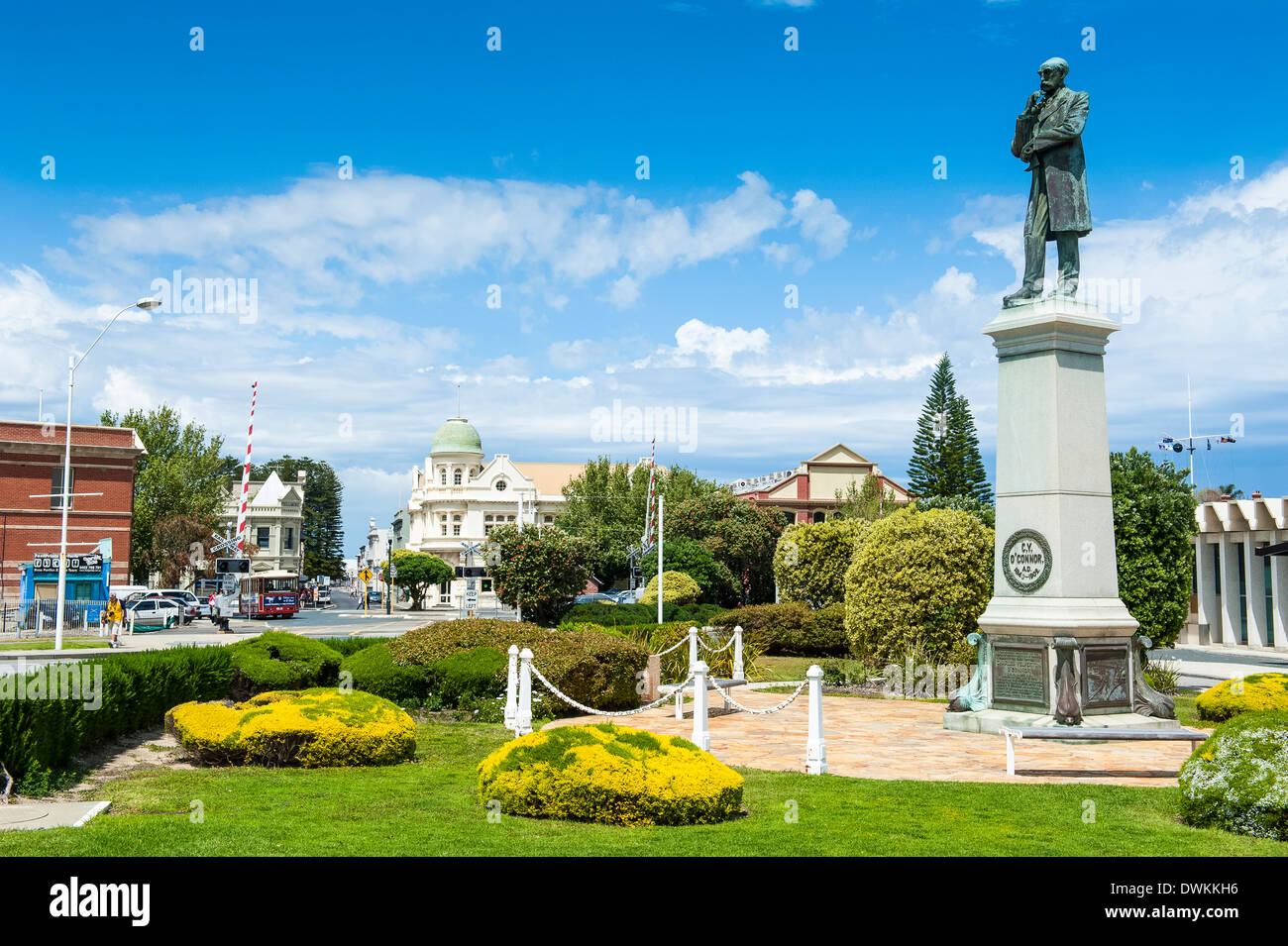 Statue of C. Y. O'Connor in the port of Fremantle, Western Australia ...