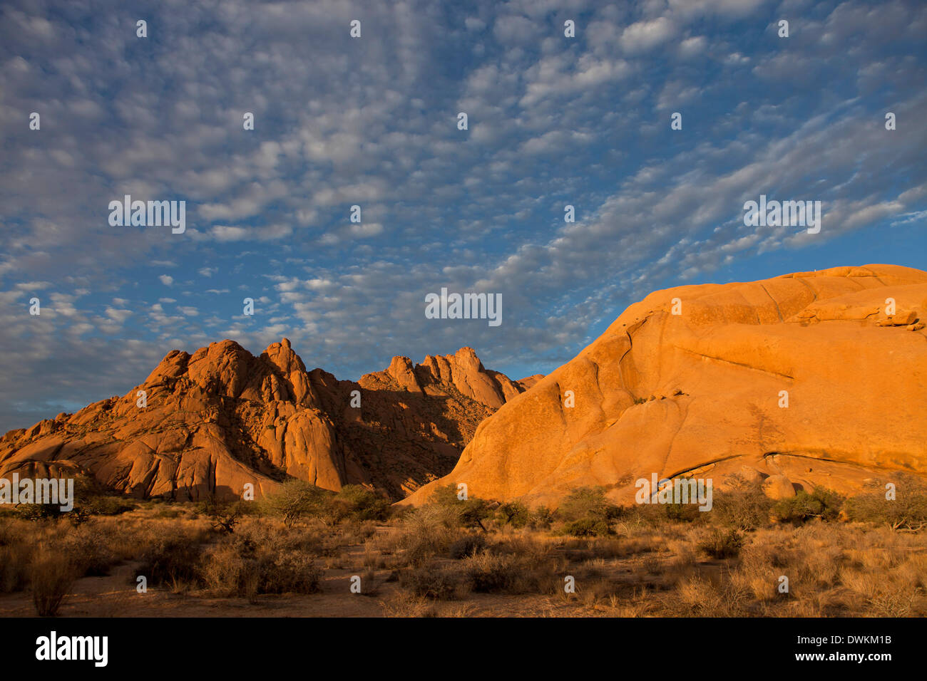 landscape with rocks around the granite mountain Spitzkoppe, Namibia ...