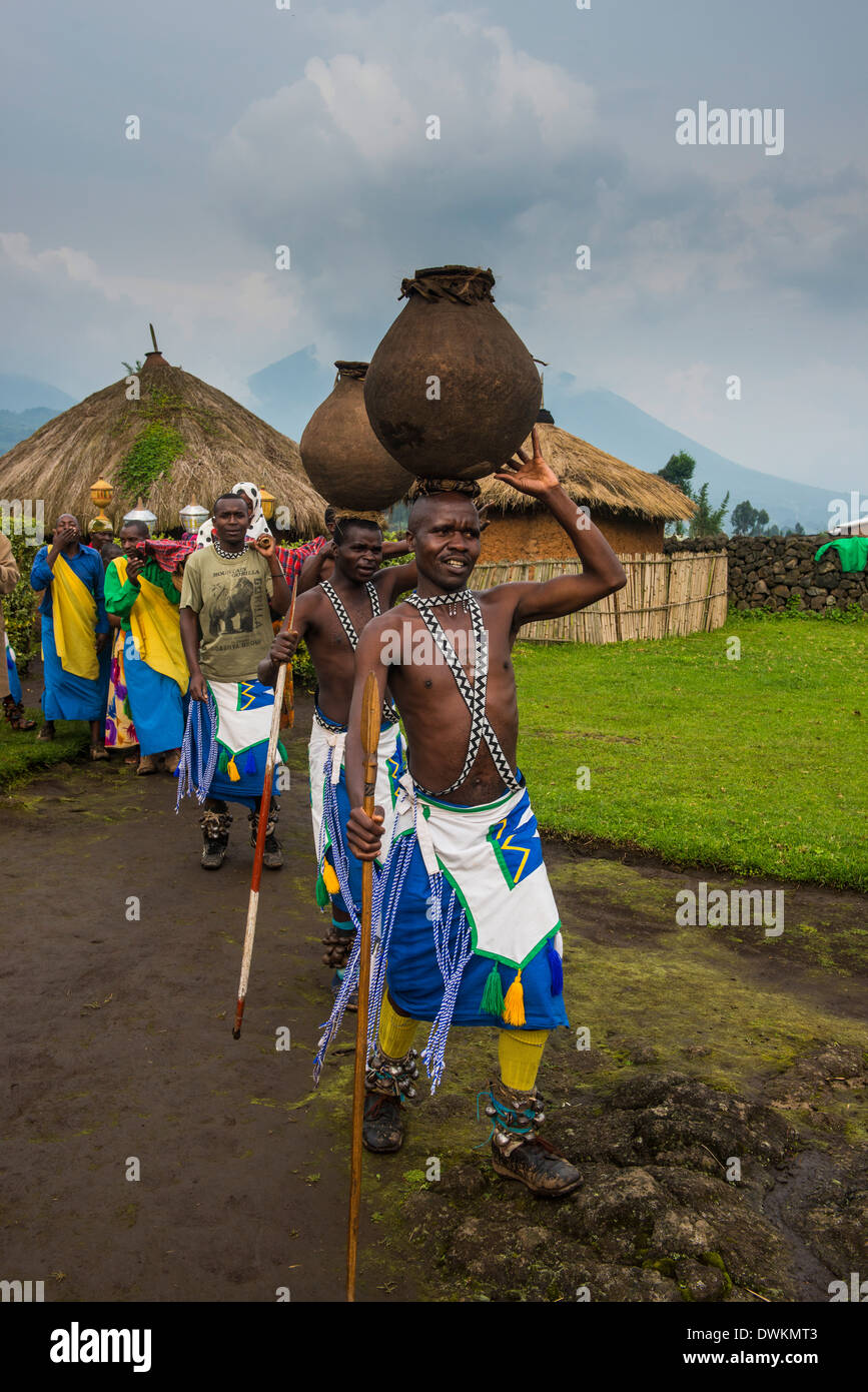Ceremony of former poachers, in the Virunga National Park, Rwanda ...