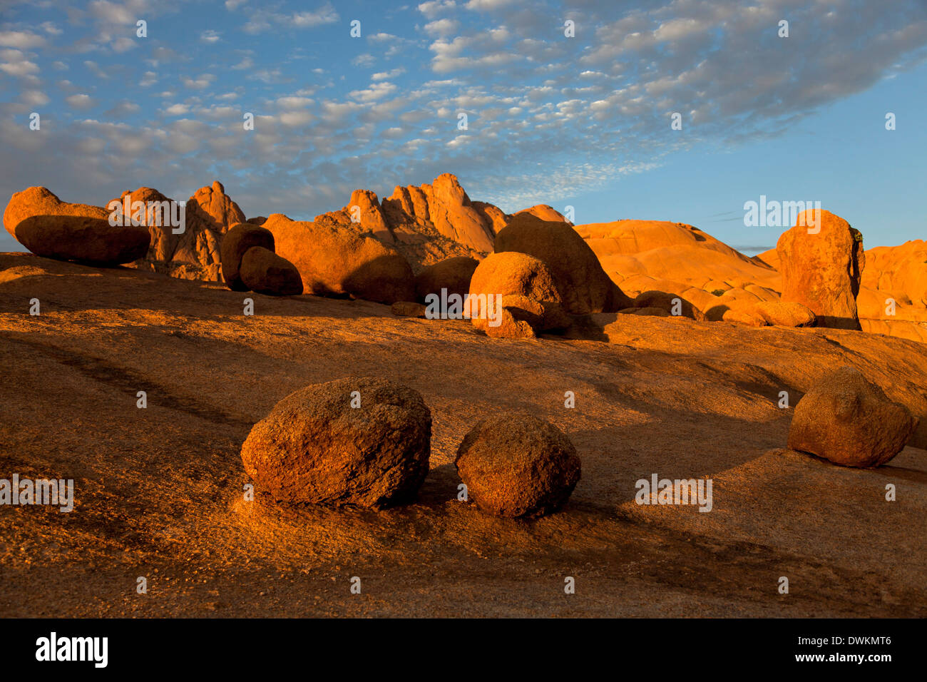 landscape with rocks around the granite mountain Spitzkoppe, Namibia ...
